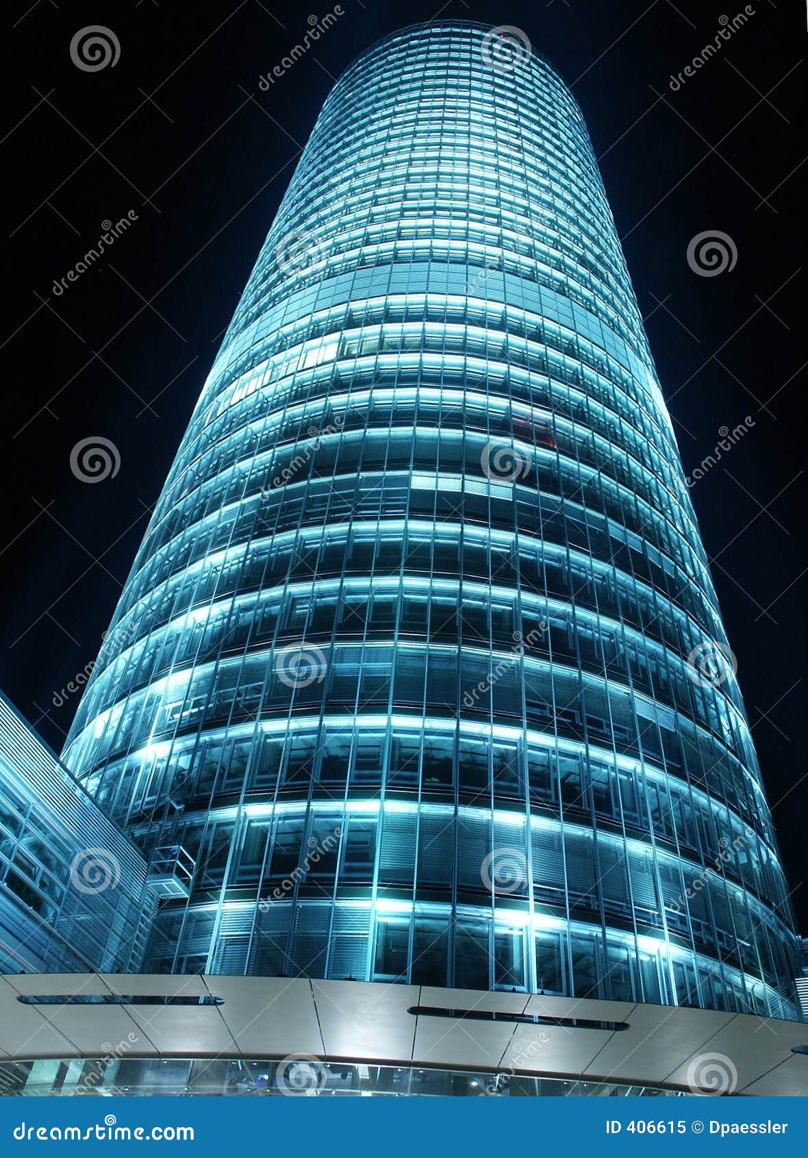 Glass Tower at Night stock image. Image of night, articial - 406615