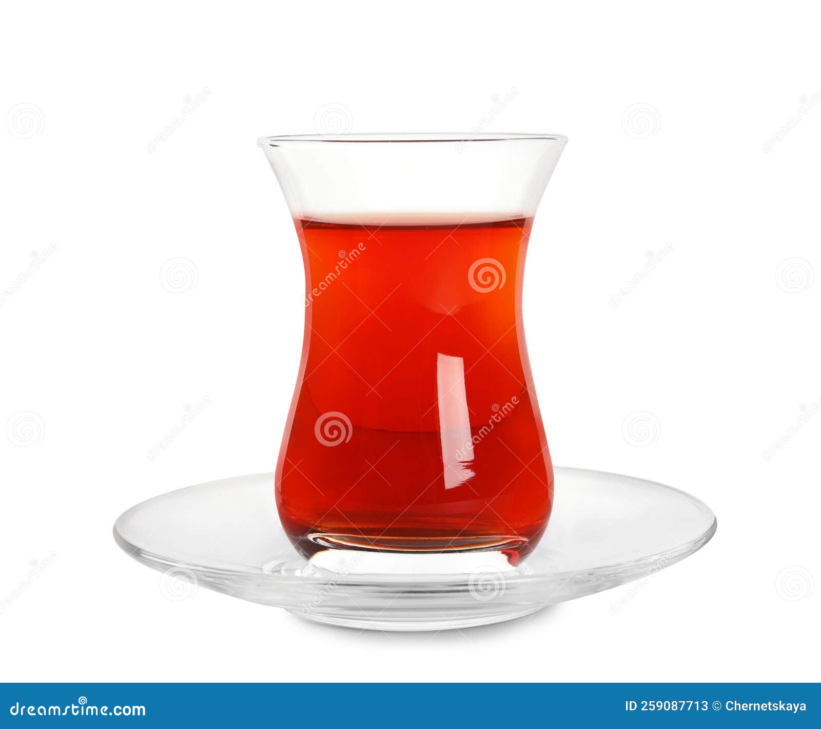 Glass of Traditional Turkish Tea Isolated on White Stock Image - Image ...