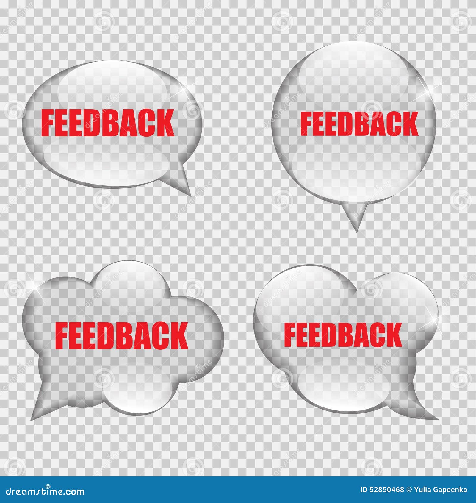 Glass Transparency Feedback Speech Bubble Vector Stock Vector ...