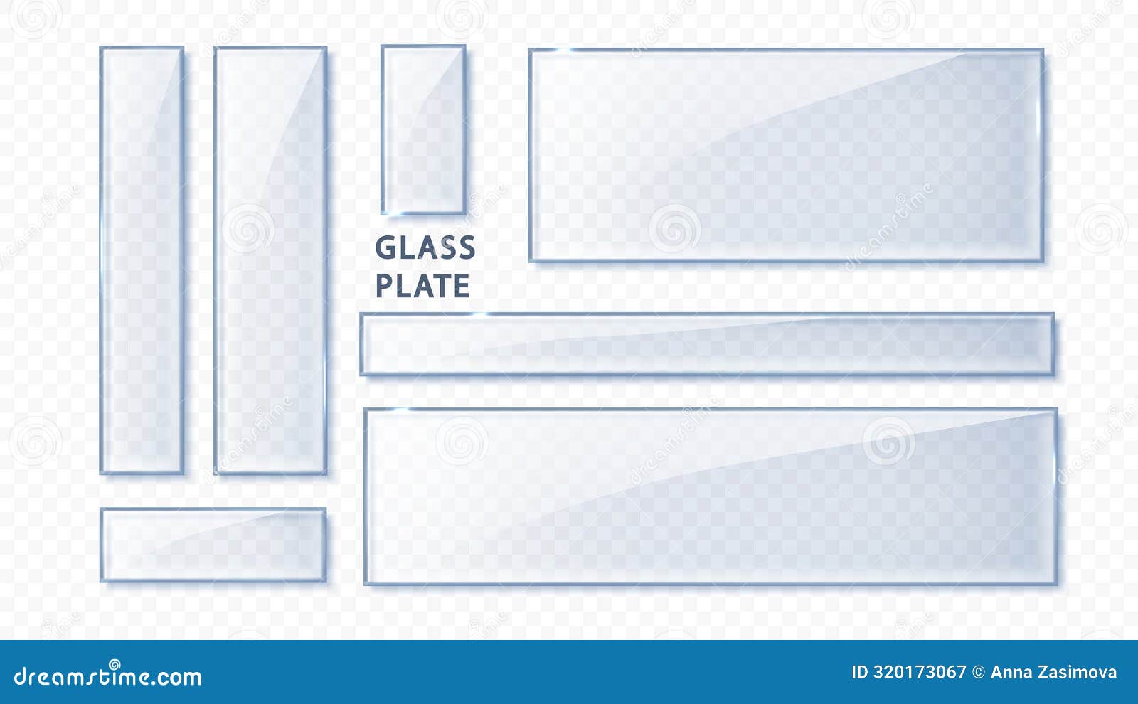 Glass Transparent Banners Set Isolated. Realistic Glass Plate with ...