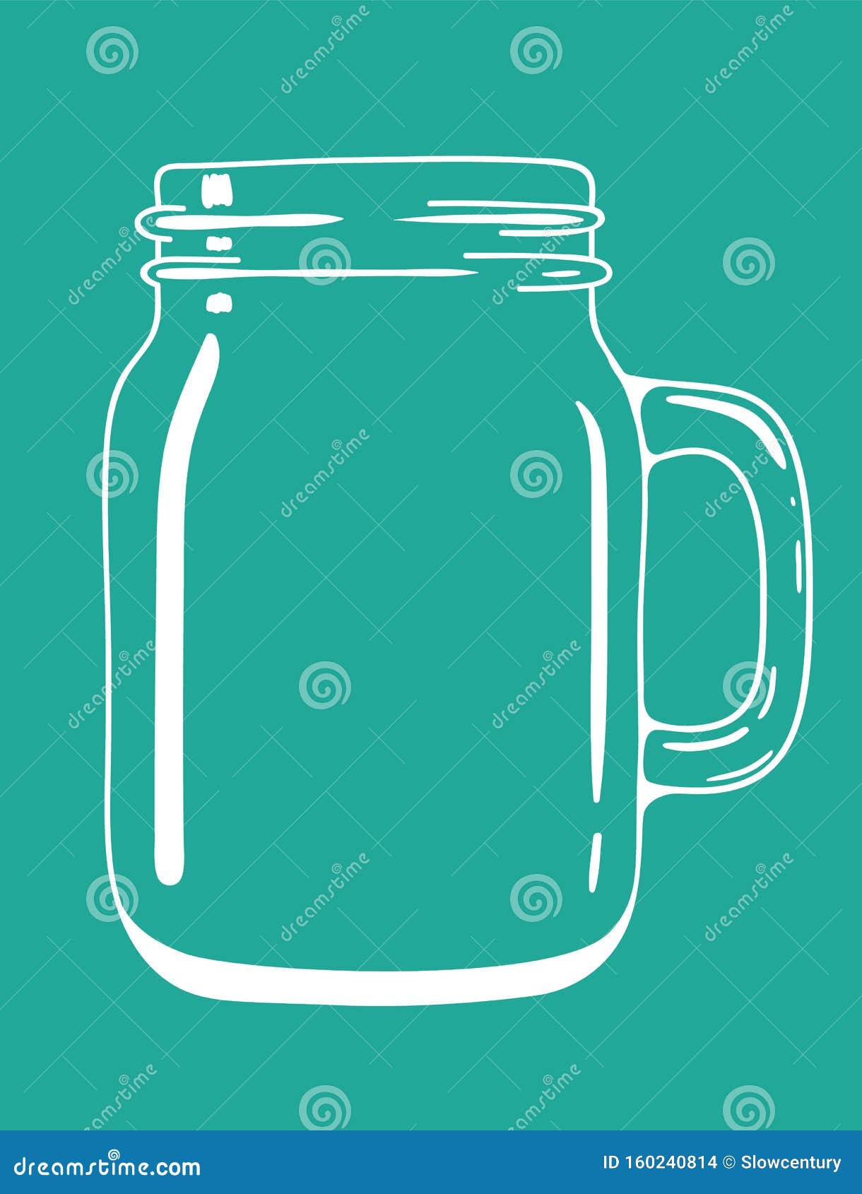 Glass Transparent Doodle Mason Jar with Handle. Vector Hand Drawn ... Glass Transparent Doodle Mason Jar with Handle. Vector Hand Drawn ...