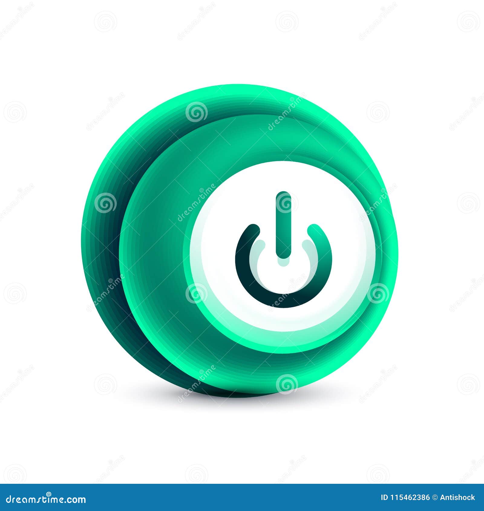 Glass Transparent Effect Power Start Button, on Off Icon, Vector UI or ...