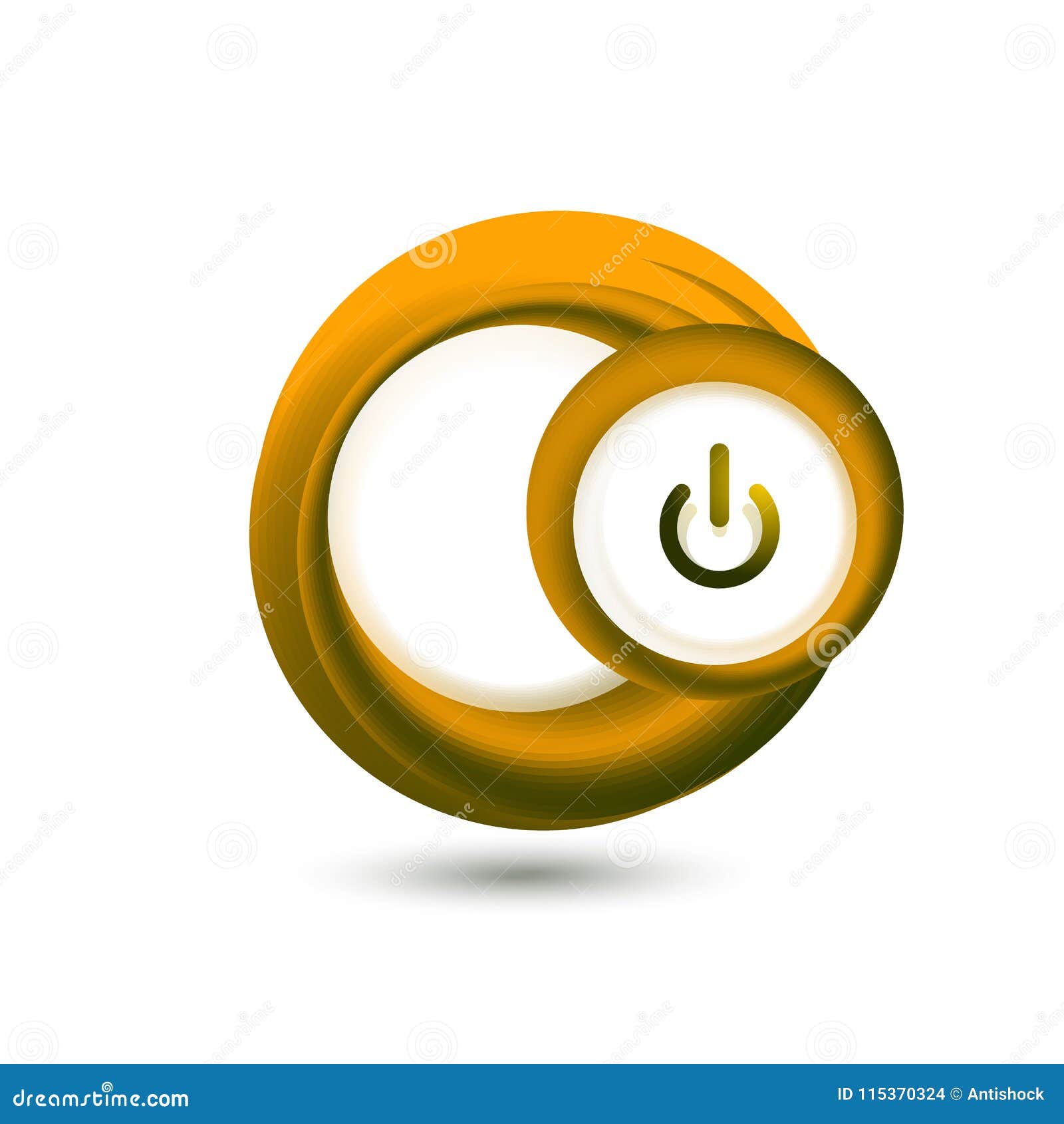 Glass Transparent Effect Power Start Button, on Off Icon, Vector UI or ...