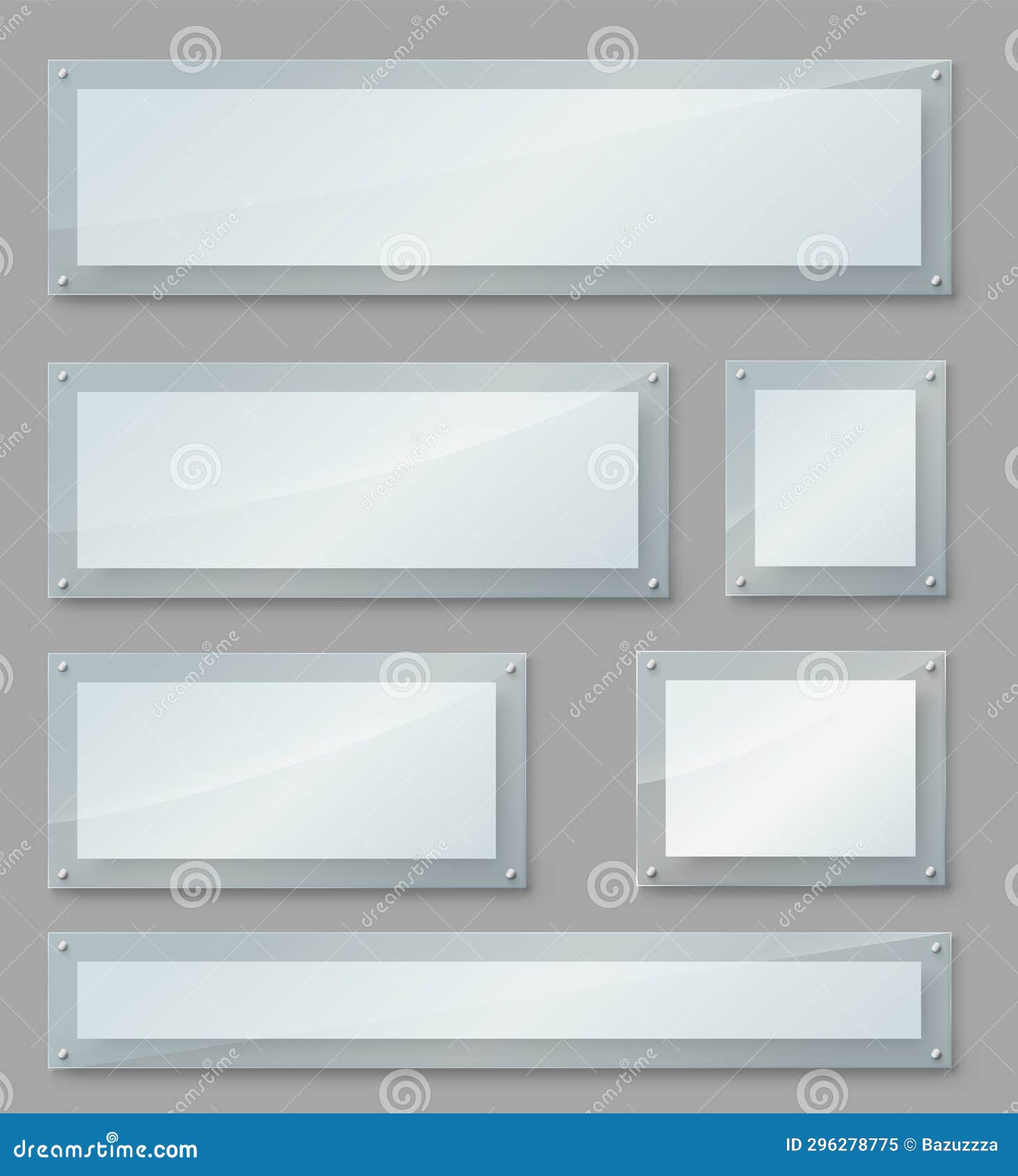 Glass Transparent Frames of Different Sizes Isolated Set Stock Vector ...