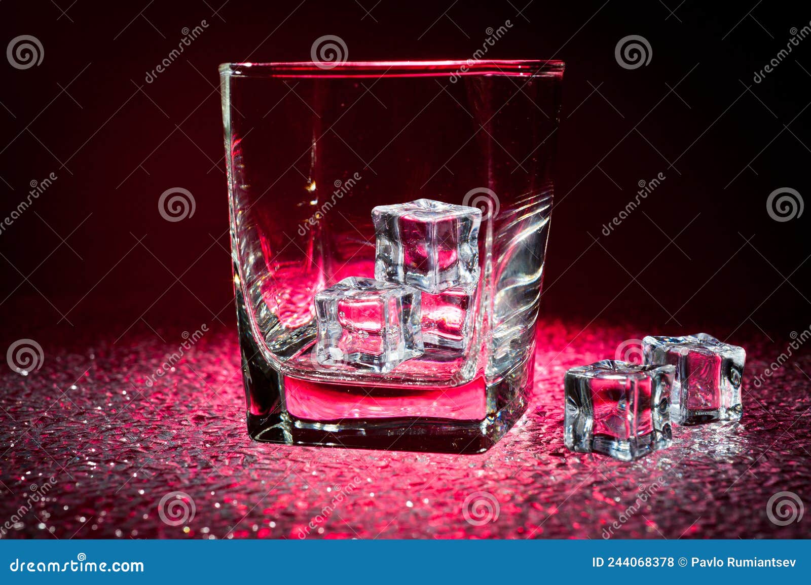 Glass Transparent Glass with Ice Cubes for Cooling Drinks Stock Photo ...