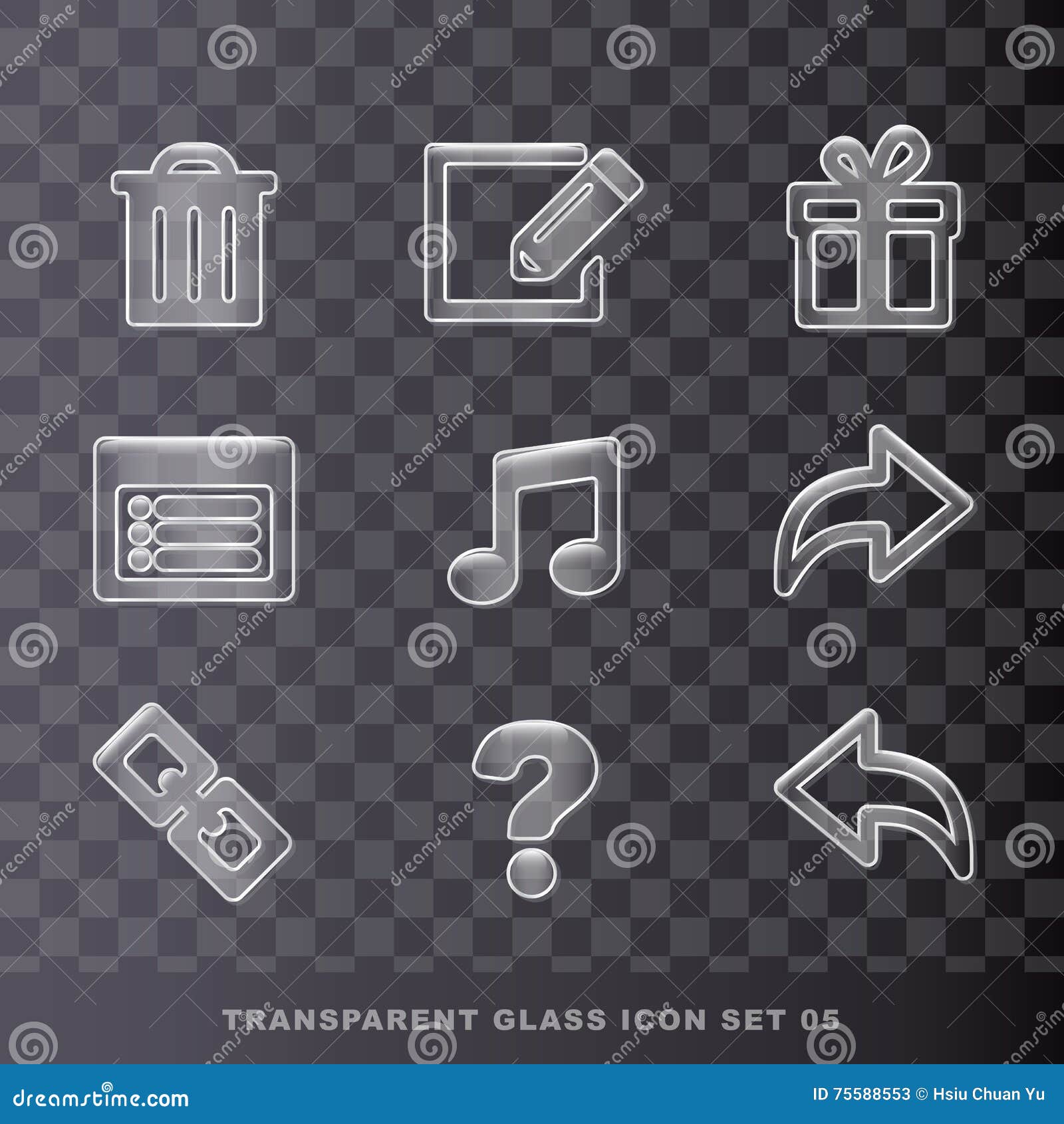 Glass Transparent Icon Set-05 Stock Vector - Illustration of balloons ...