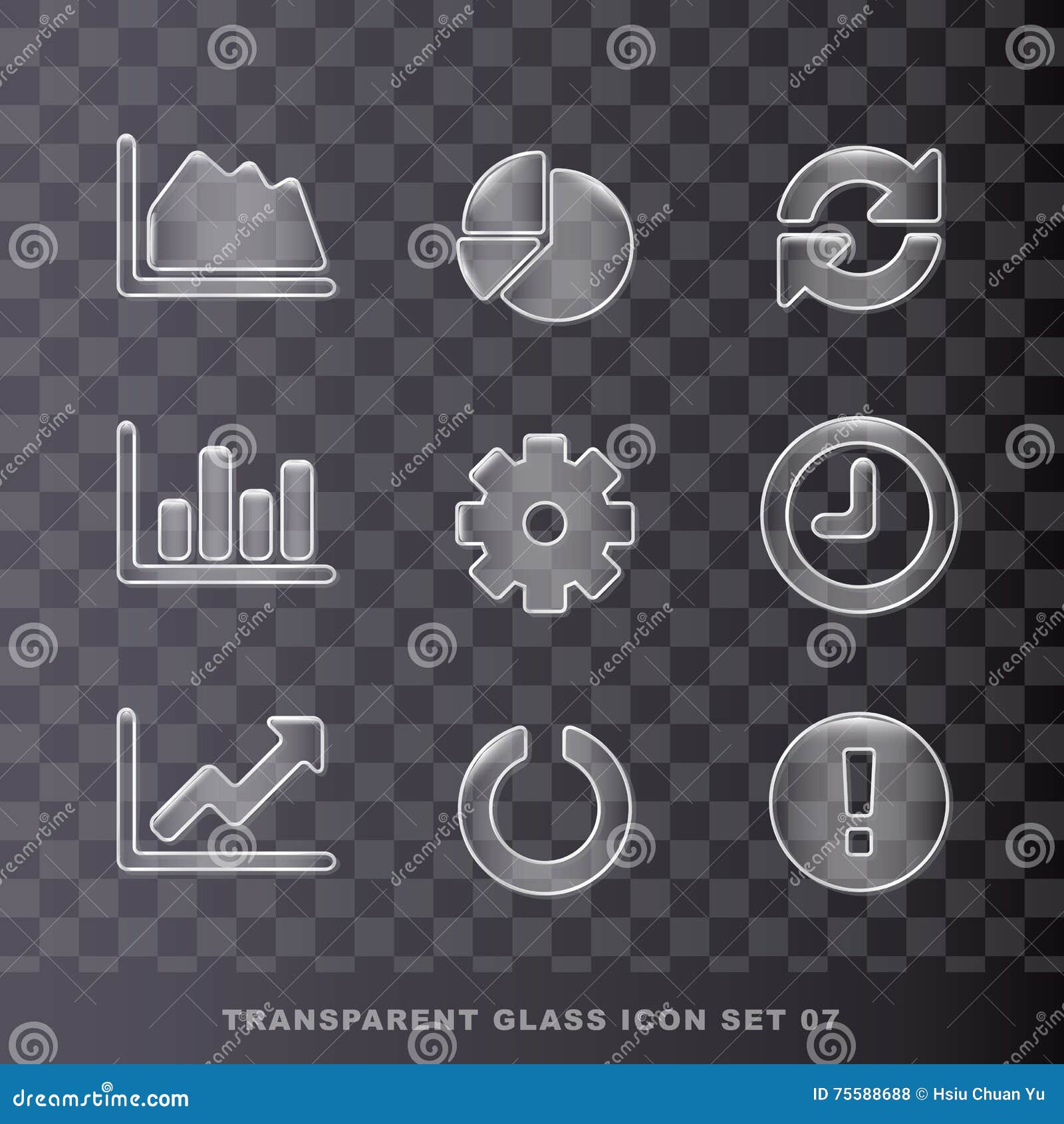 Glass Transparent Icon Set-07 Stock Vector - Illustration of design ...