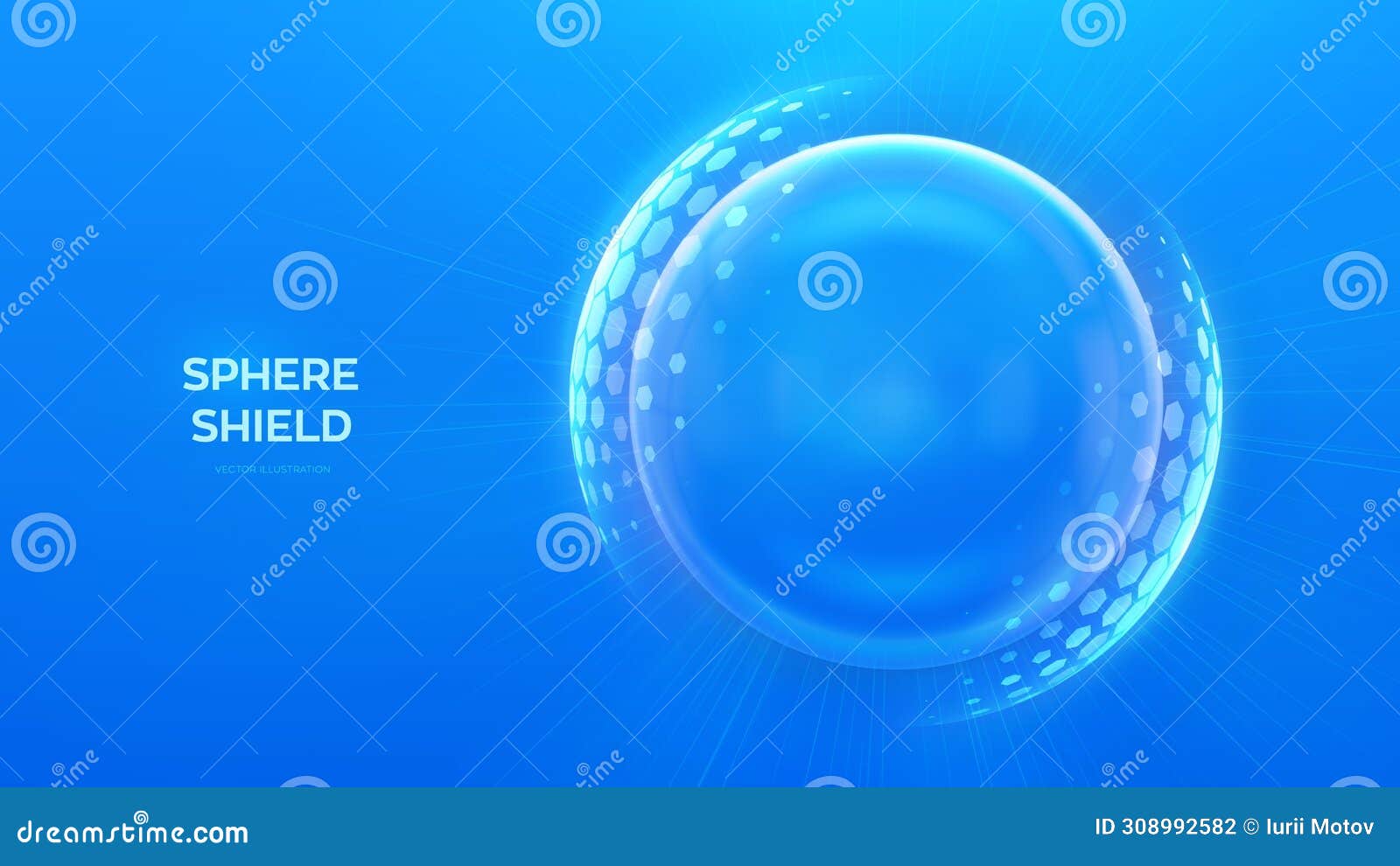 Glass Transparent Protection Sphere Shield. Sphere Shield with Hexagon ...