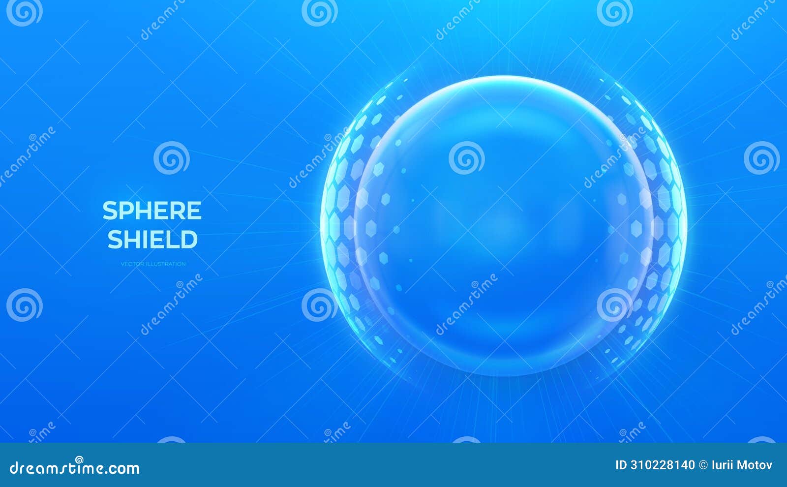 Glass Transparent Protection Sphere Shield. Sphere Shield with Hexagon ...