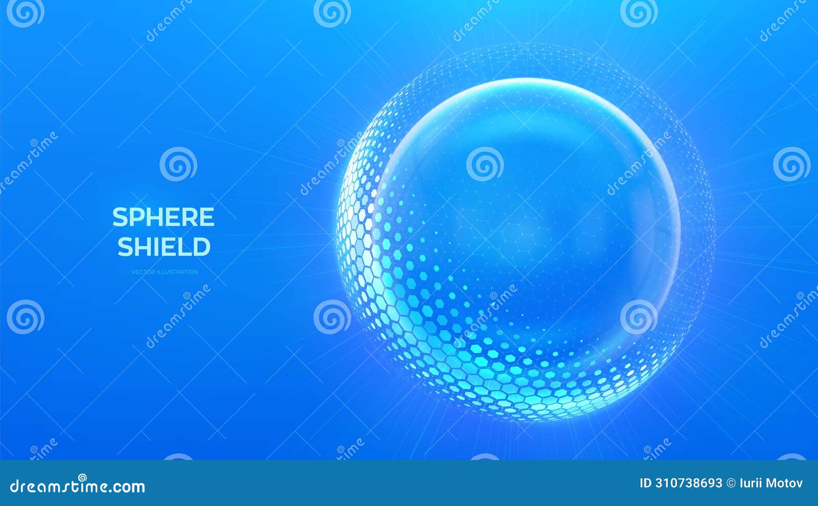 Glass Transparent Protection Sphere Shield. Sphere Shield with Hexagon ...