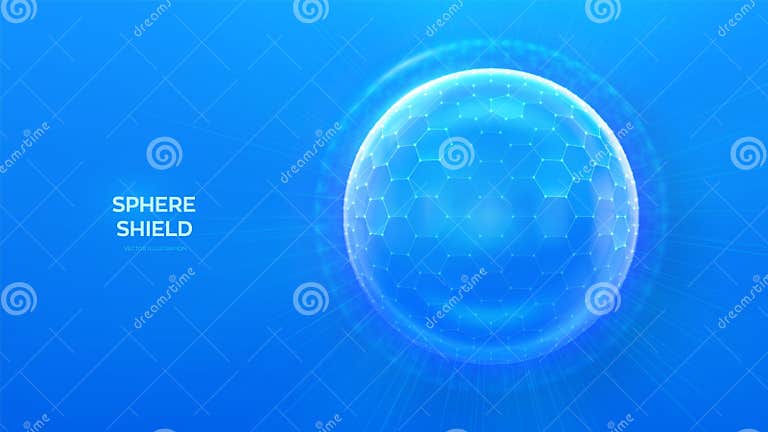 Glass Transparent Protection Sphere Shield. Sphere Shield with Hexagon ...