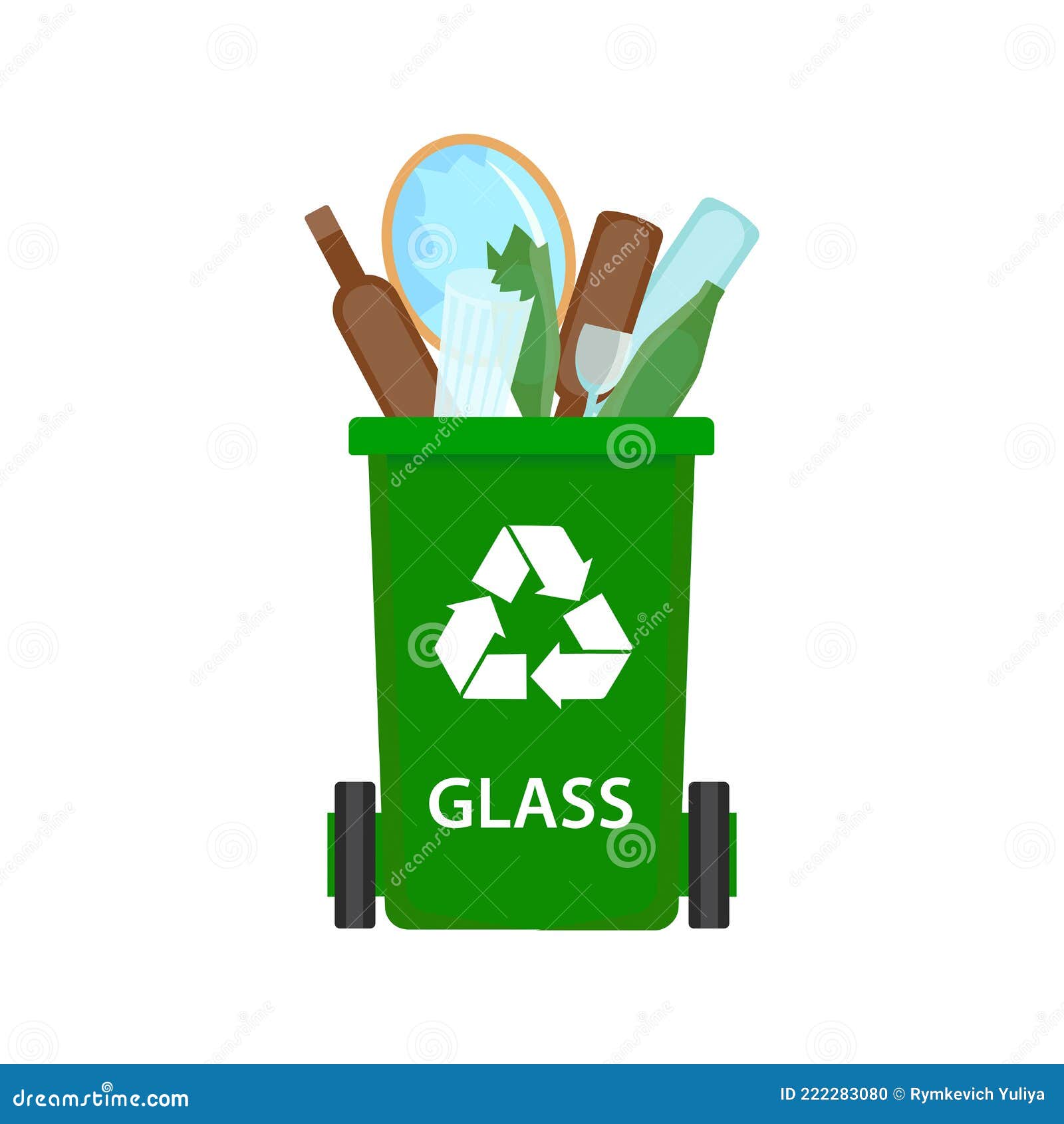 Glass Trash Recycling Icons Vector Illustration | CartoonDealer.com ...
