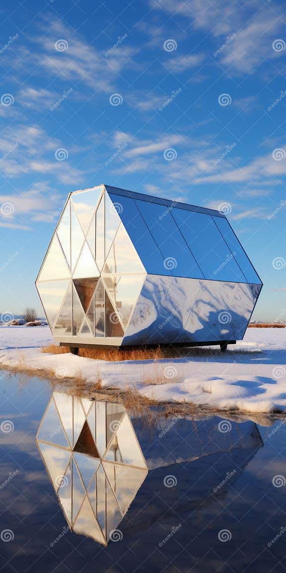Glass Triangle Cabin: a Stunning Example of Metallic Etherialism Stock ...