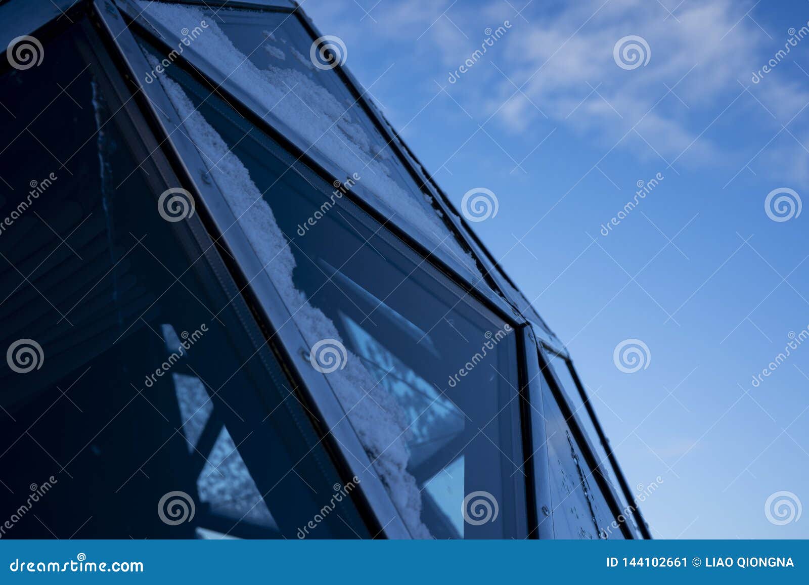 Glass Triangle Geometry on Facade Stock Image - Image of design ...