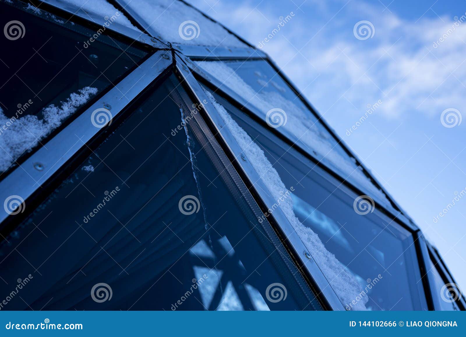 Glass Triangle Geometry on Facade Stock Photo - Image of abstract ...