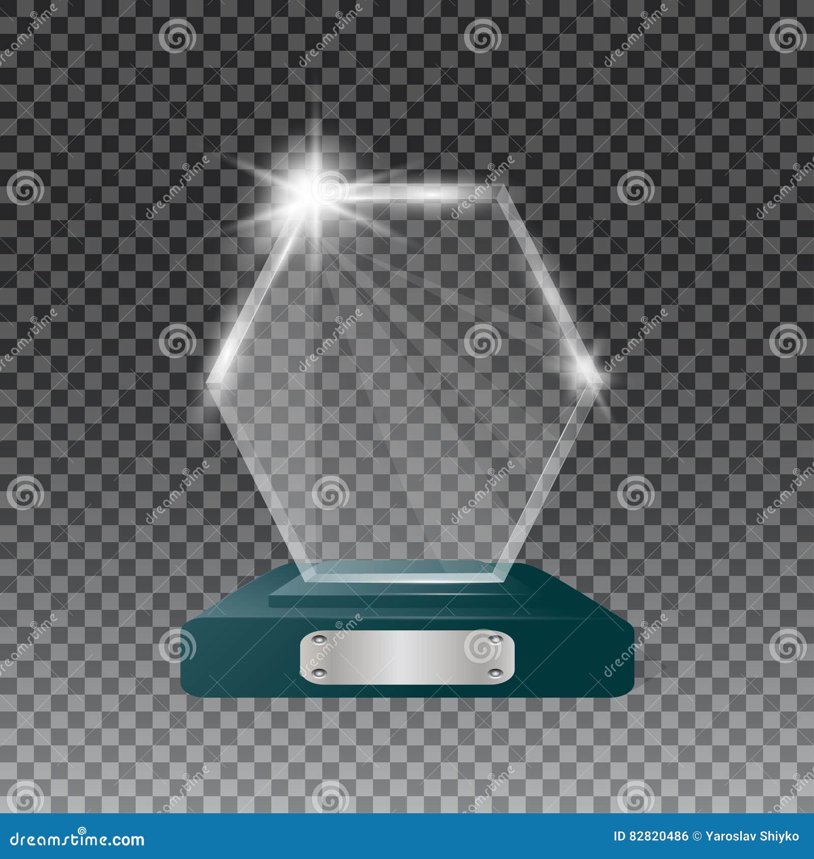 Glass Trophy Awards Vector Illustration. the Transparent Trophy for ...