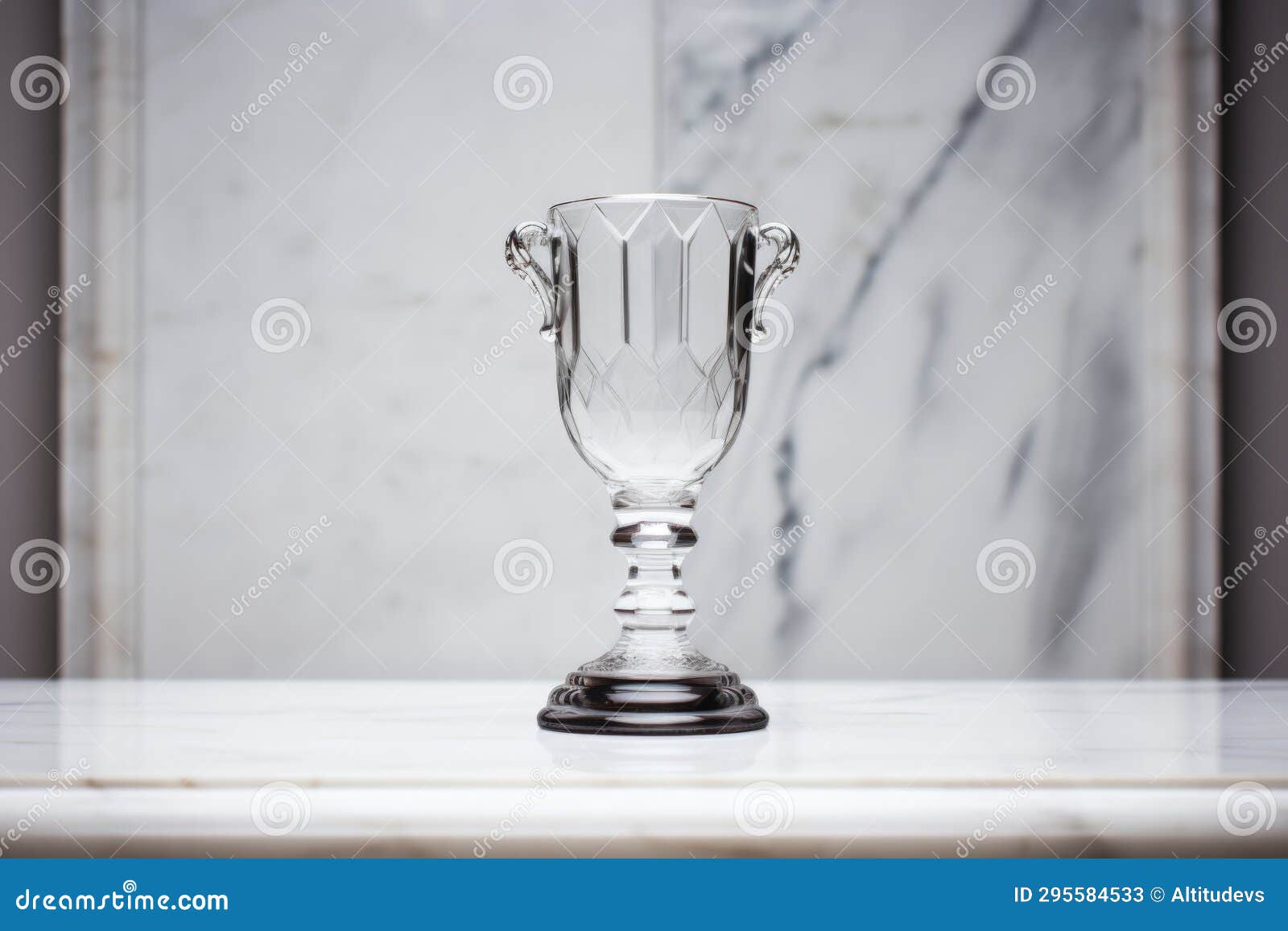 Glass Trophy on a Marble Shelf with Soft Lighting Stock Image - Image ...