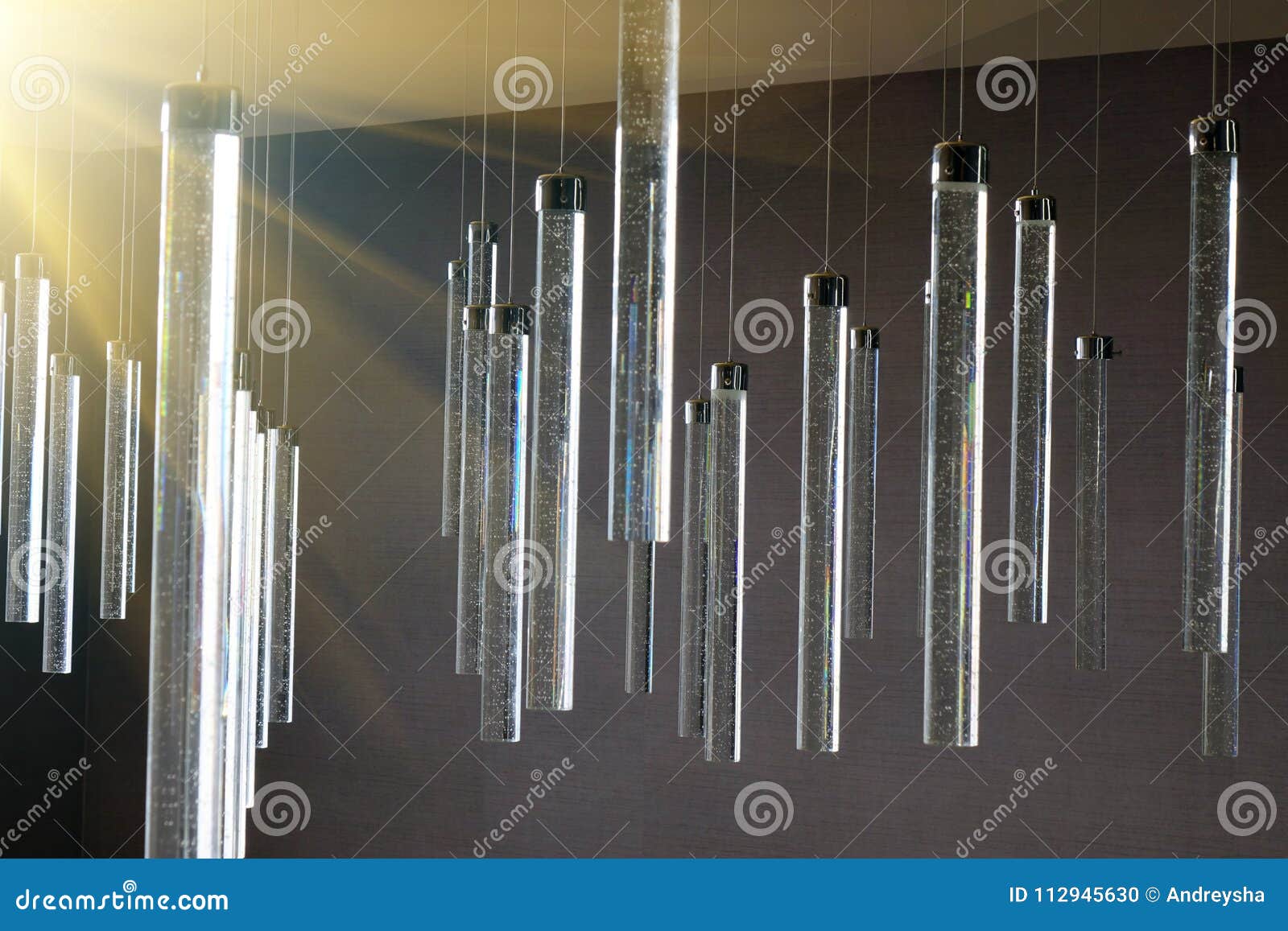 Glass Tube As Creative Ceiling Lights. Stock Photo - Image of energy ...