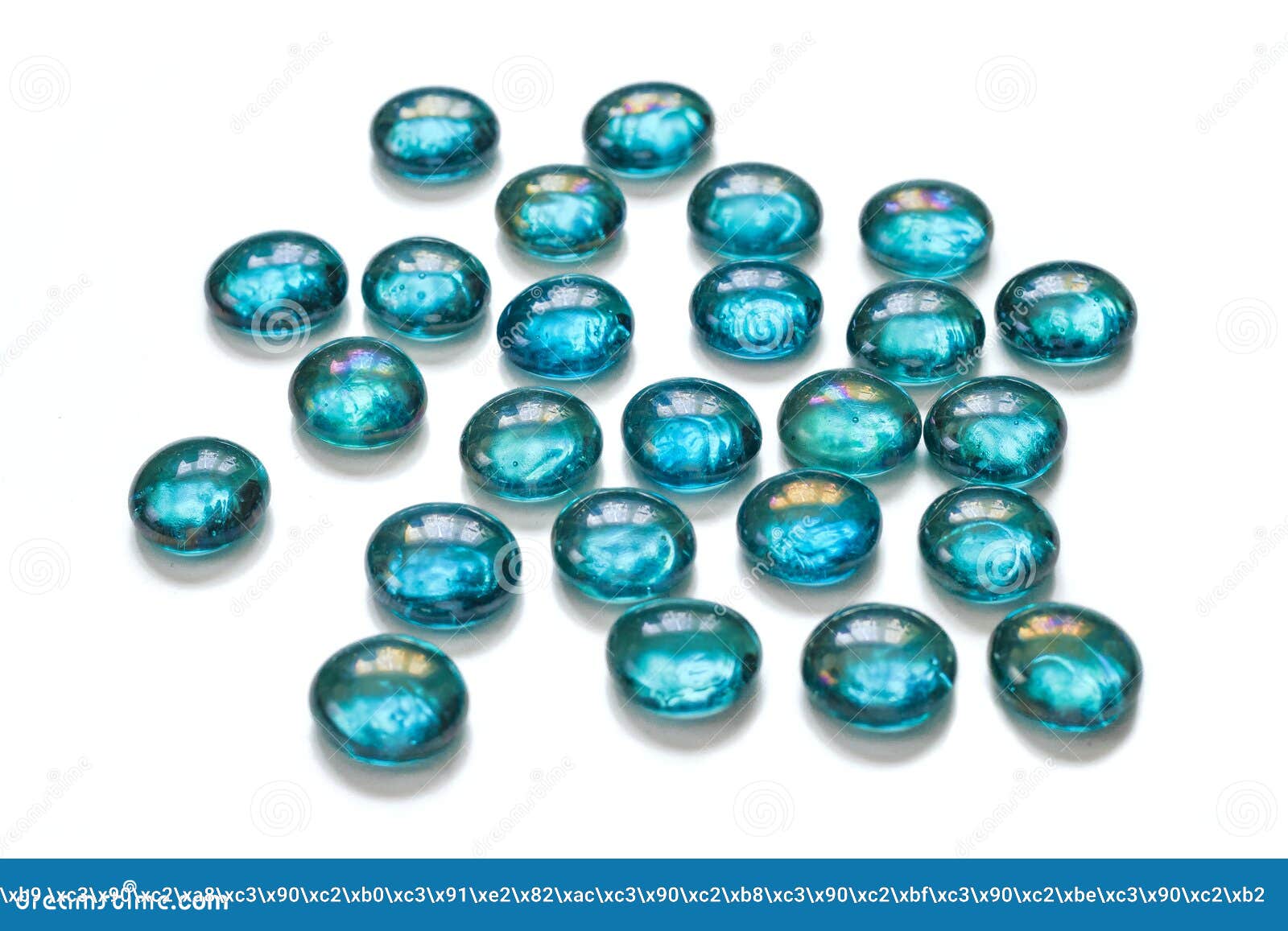 Glass Stones, Turquoise Color, Isolated on White Background Stock Image ...