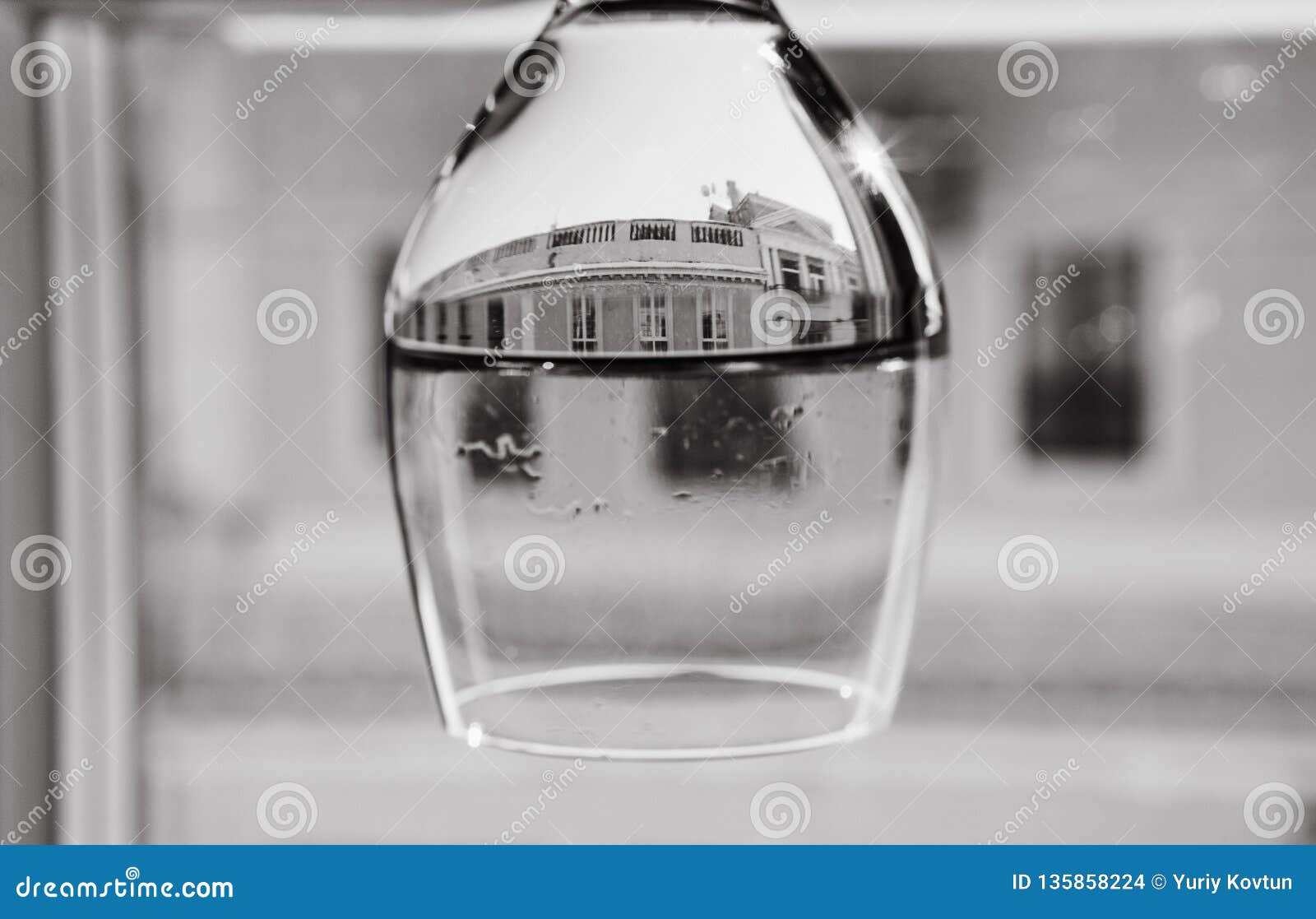Glass Upside Down with Mirror Image Building Stock Photo - Image of ...
