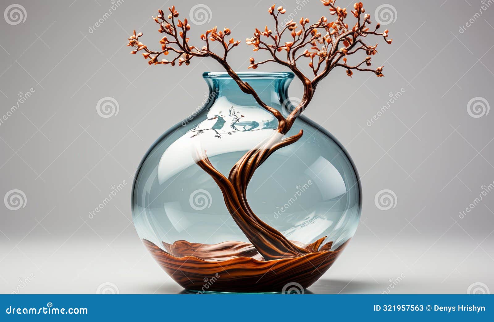 Glass Vase with Tree Inside Stock Image - Image of organic, innovative ...