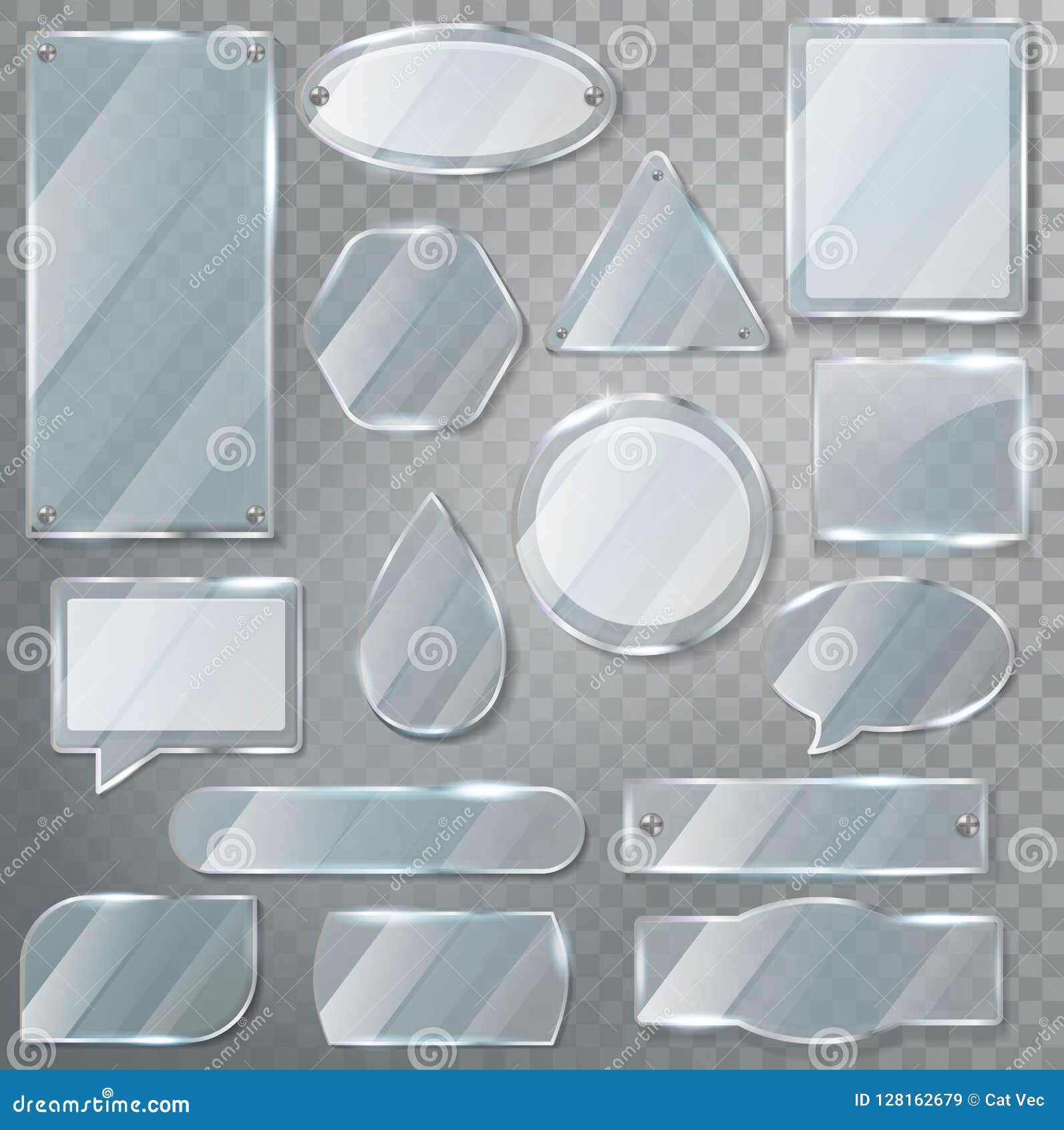 Glass Vector Transparency Glossy Clear Blank Frame And Realistic Empty ...