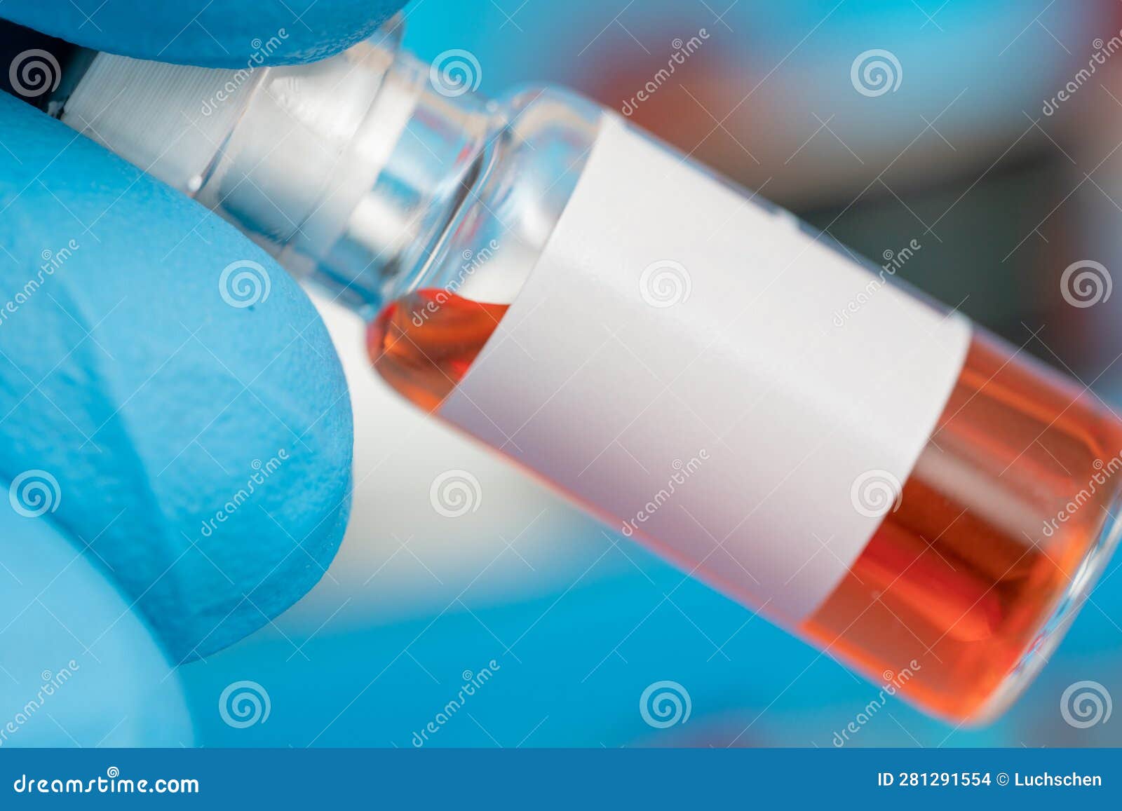 Glass vial with red liquid stock photo. Image of medicine - 281291554
