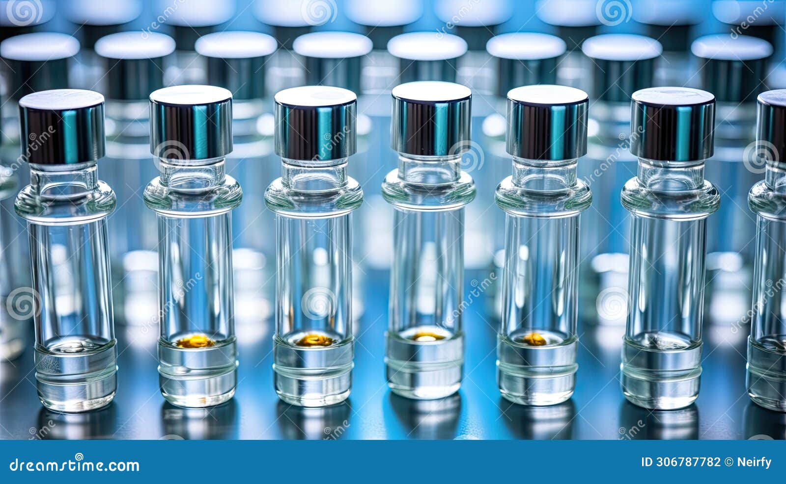 Glass Vials for Liquid Test Samples Stock Photo - Image of technology ...