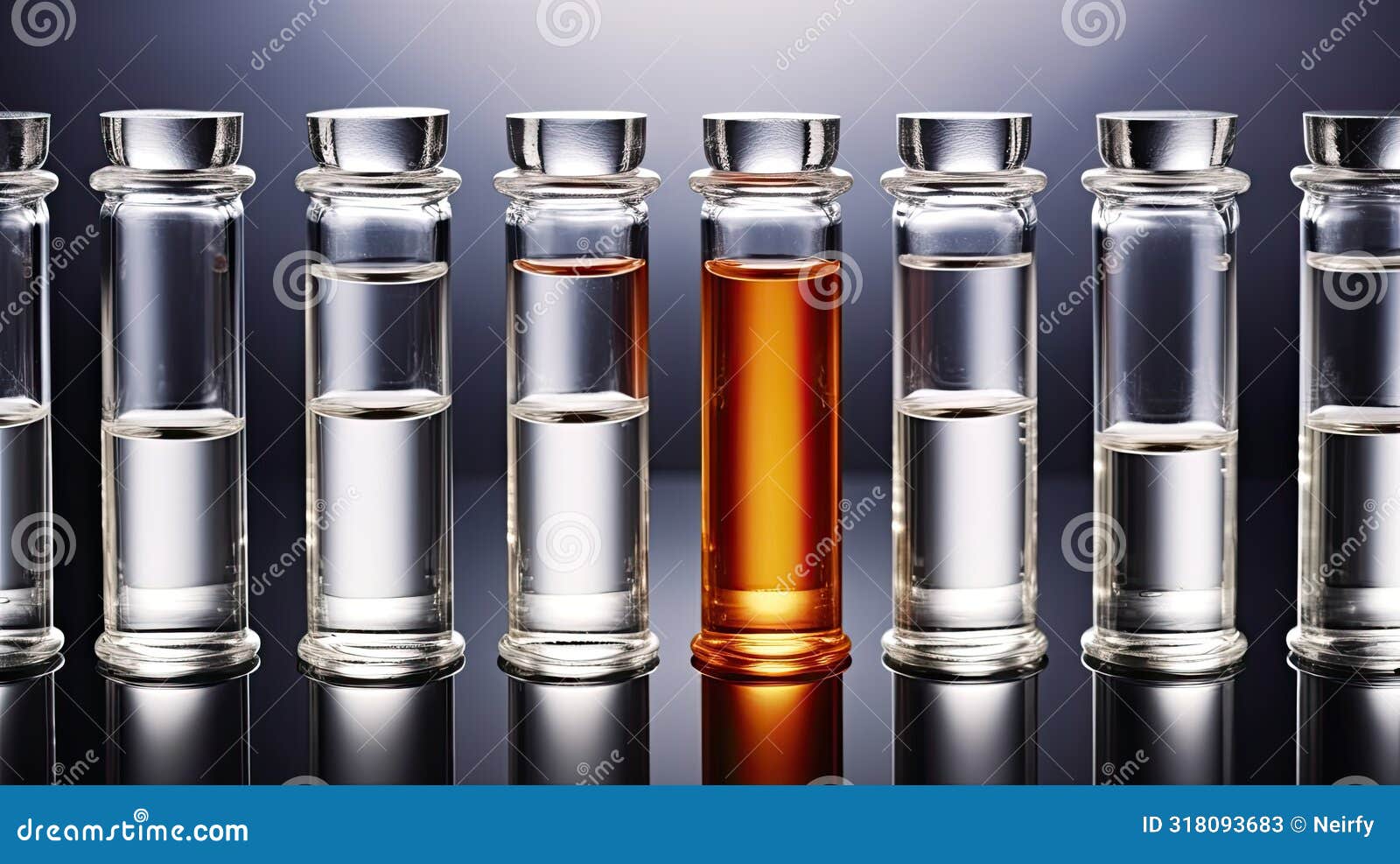 Glass Vials for Liquid Test Samples Stock Image - Image of experiment ...