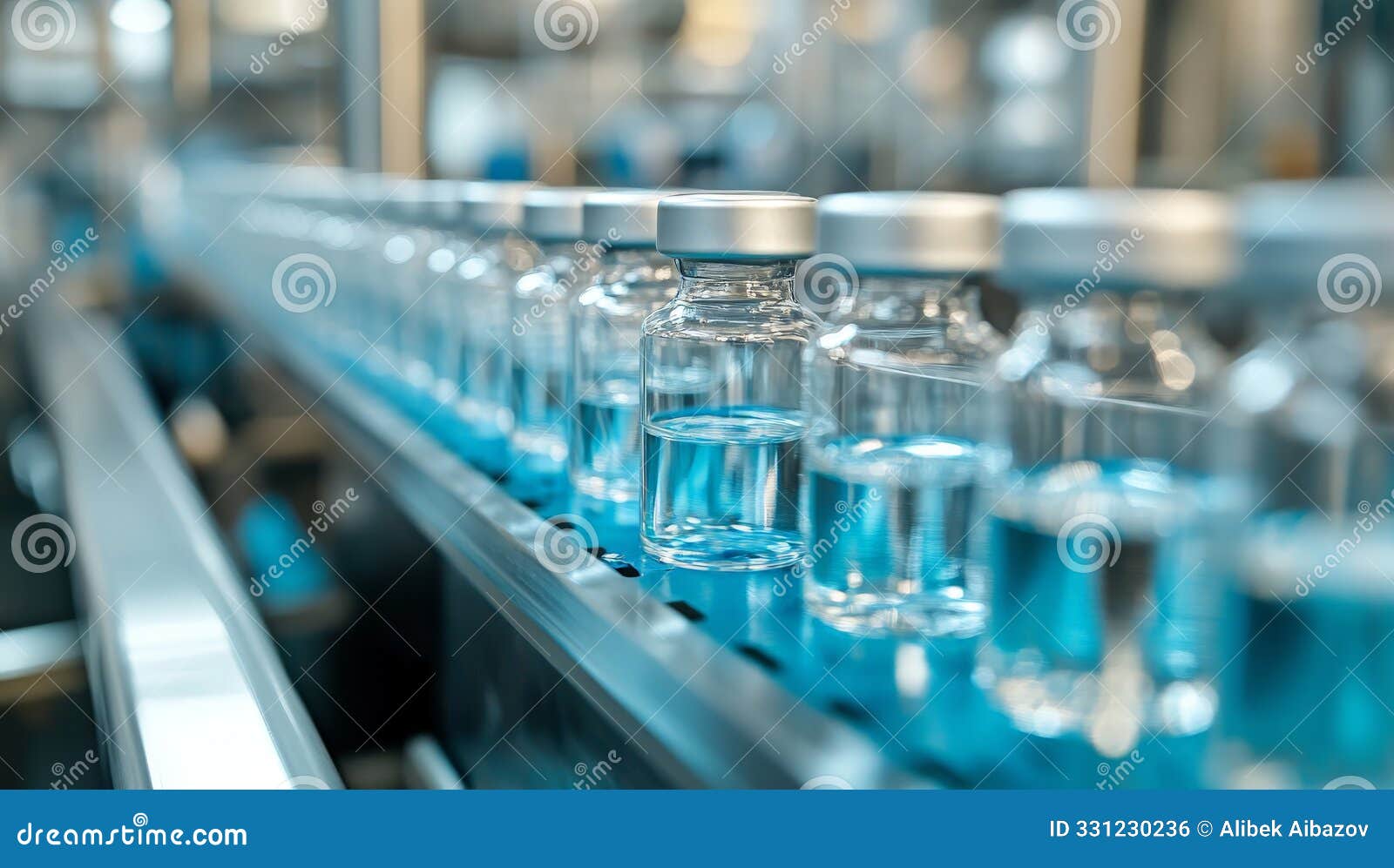 Glass Vials on Production Line in Pharmaceutical Manufacturing Facility ...
