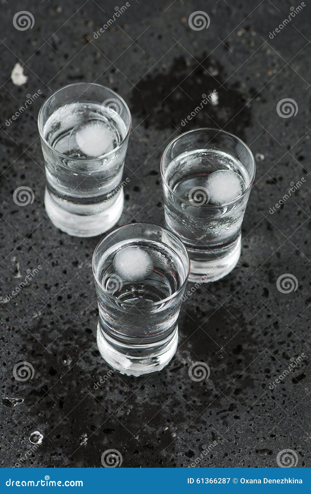 A Glass of Vodka on the Black Table Stock Image - Image of cold, view ...