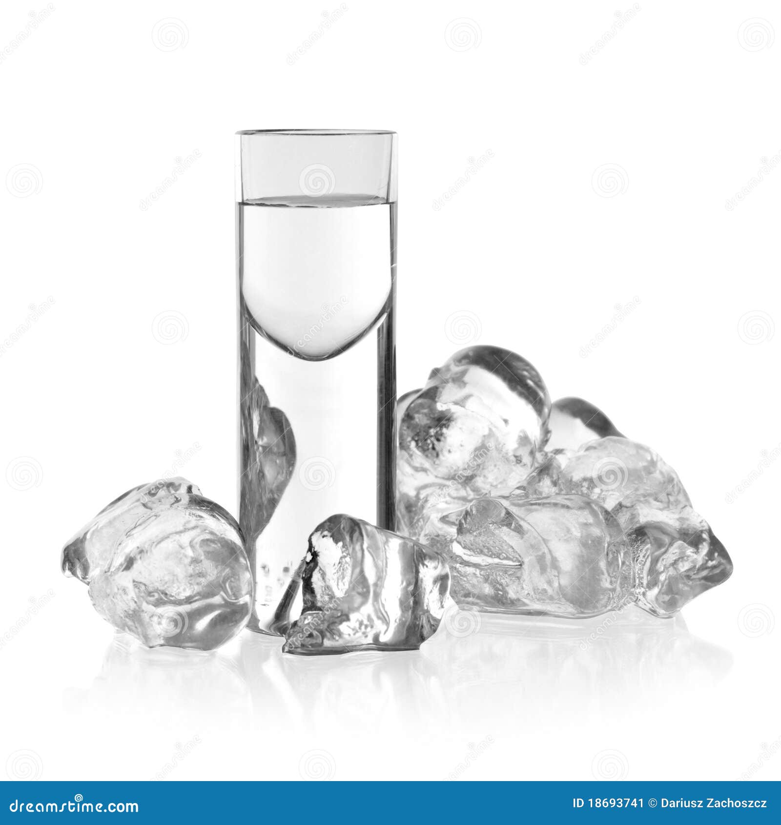 Glass of vodka with ice stock image. Image of vodka, drink - 18693741