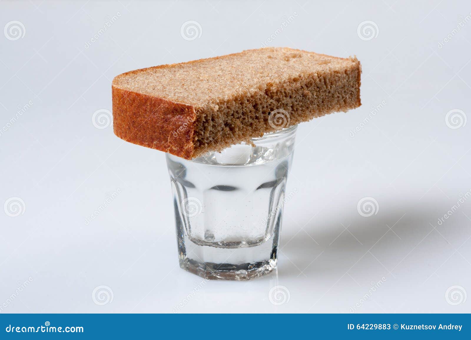 Glass of Vodka and a Piece of Bread Stock Image - Image of grain, wheat ...