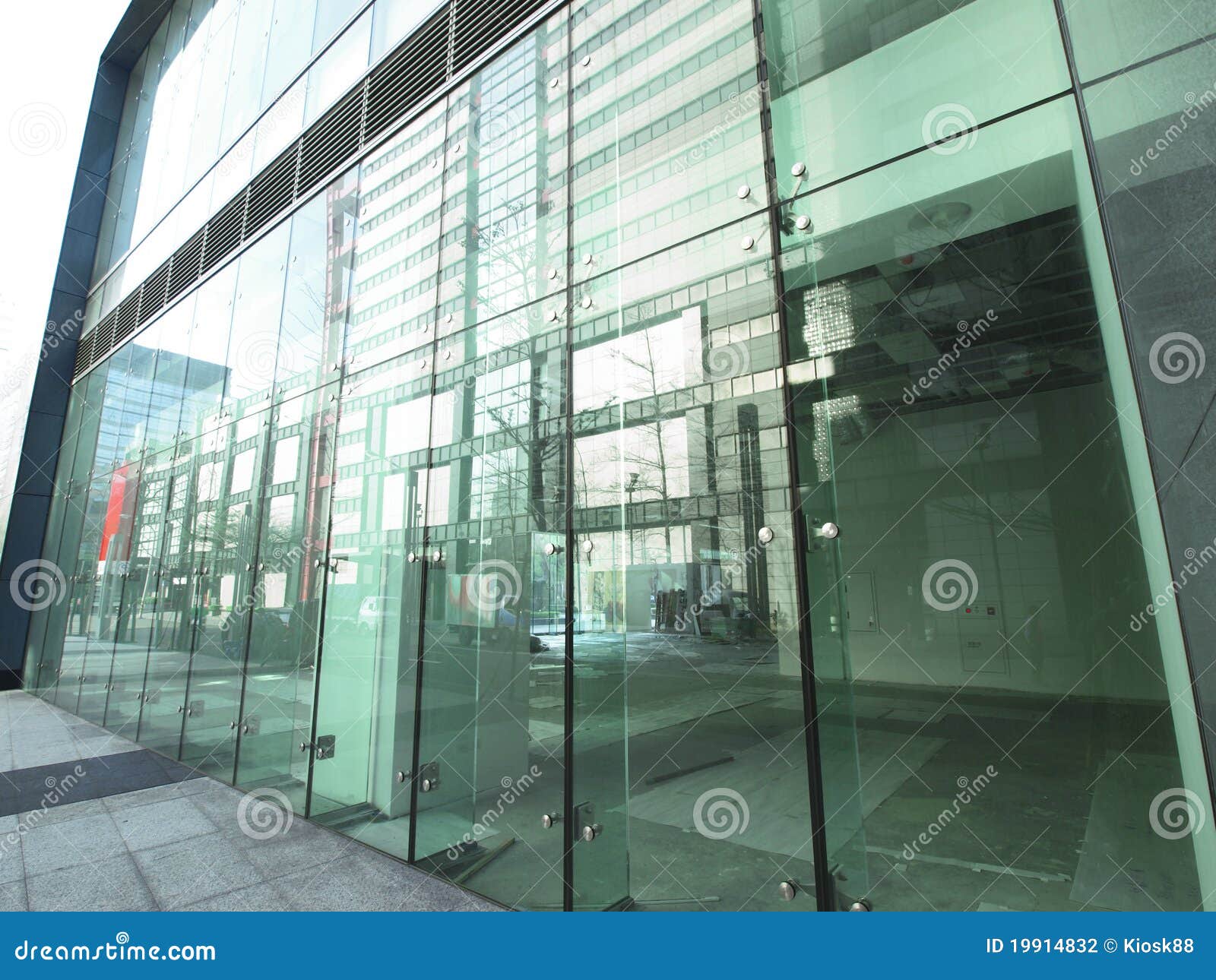 Glass wall stock photo. Image of green, glass, entrance - 19914832