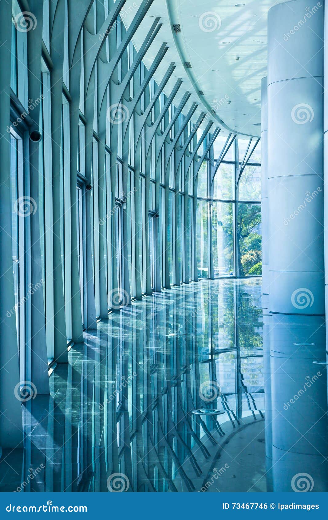 Glass Wall Corridor Backgrounds Stock Photo - Image of office, shiny ...