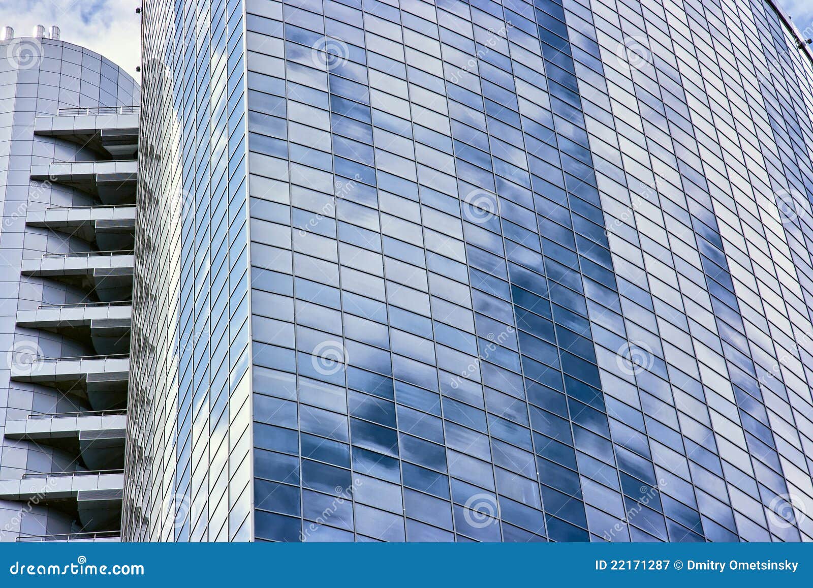 Glass Wall of a Modern Building Stock Image - Image of blue, facade ...