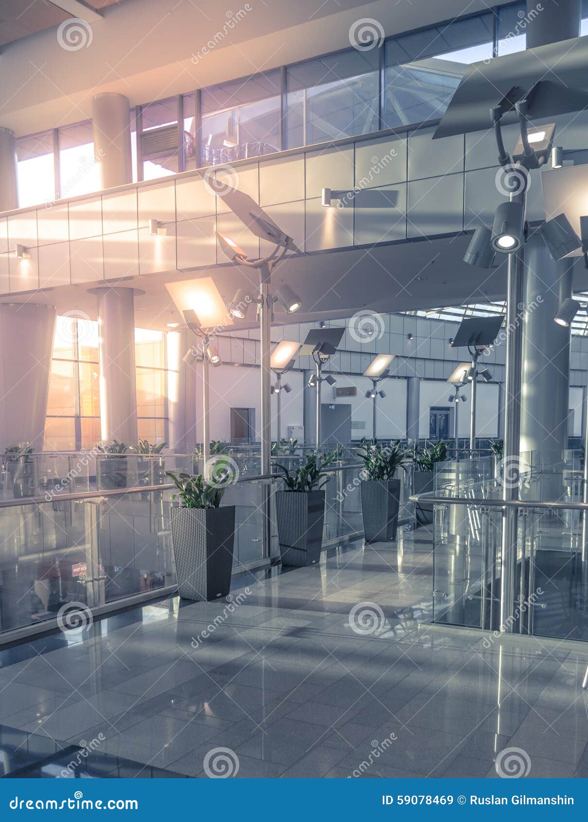Glass Wall in the Office Building Stock Image - Image of bright ...