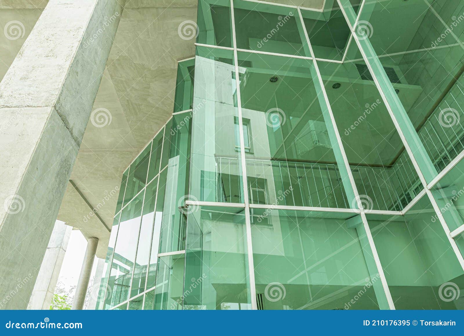 Glass Wall of the Office Building Stock Image - Image of high, indoor ...