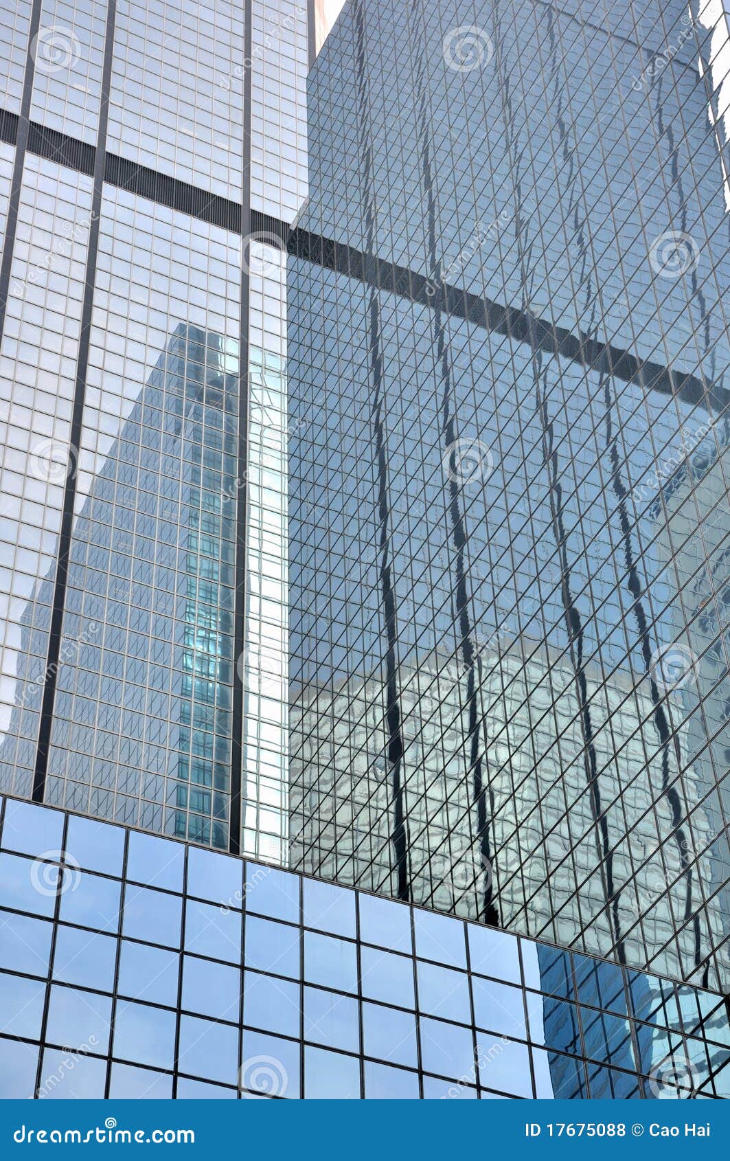 Glass Wall and Reflection of Modern Buildings Stock Photo - Image of ...