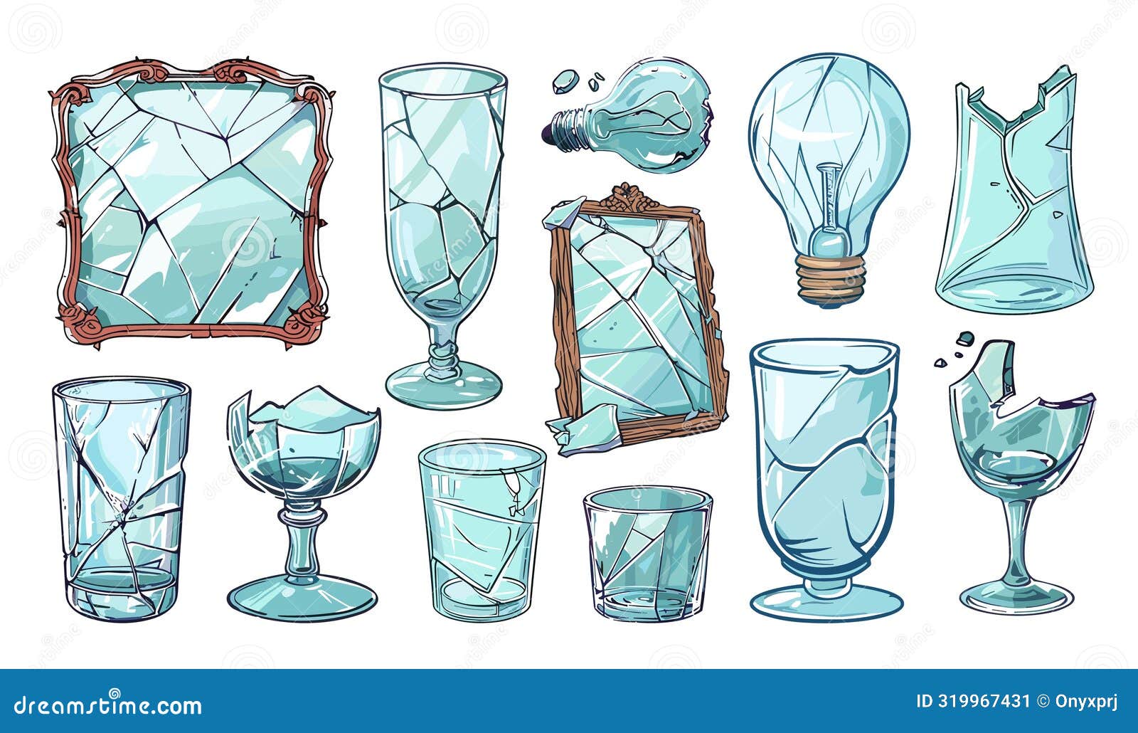 Glass Waste Sorting, Segregation And Separation Of Garbage Vector ...