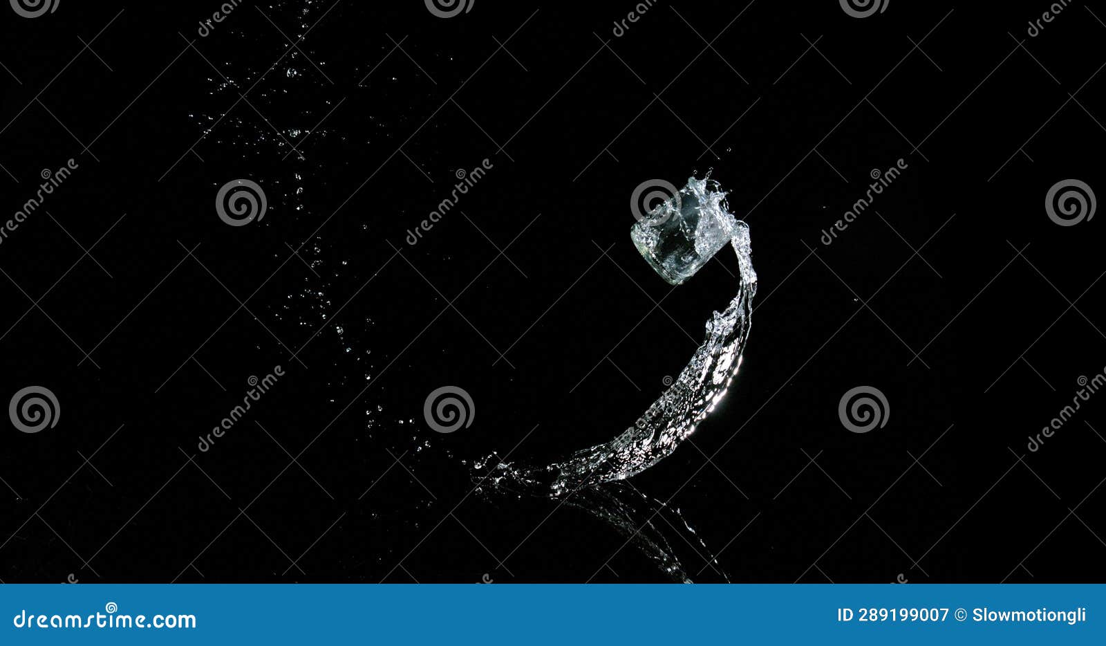 Glass of Water Bouncing and Splashing on Black Background Stock Image ...