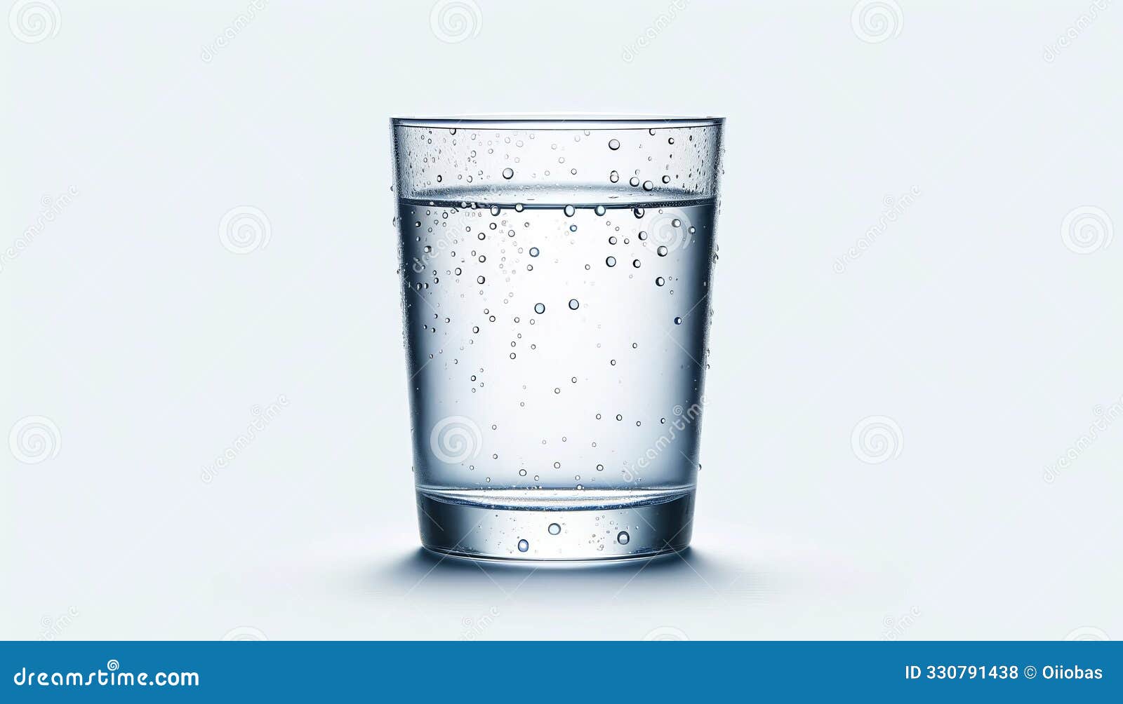 Glass of Water with Bubbles Isolated on White Background, Water ...