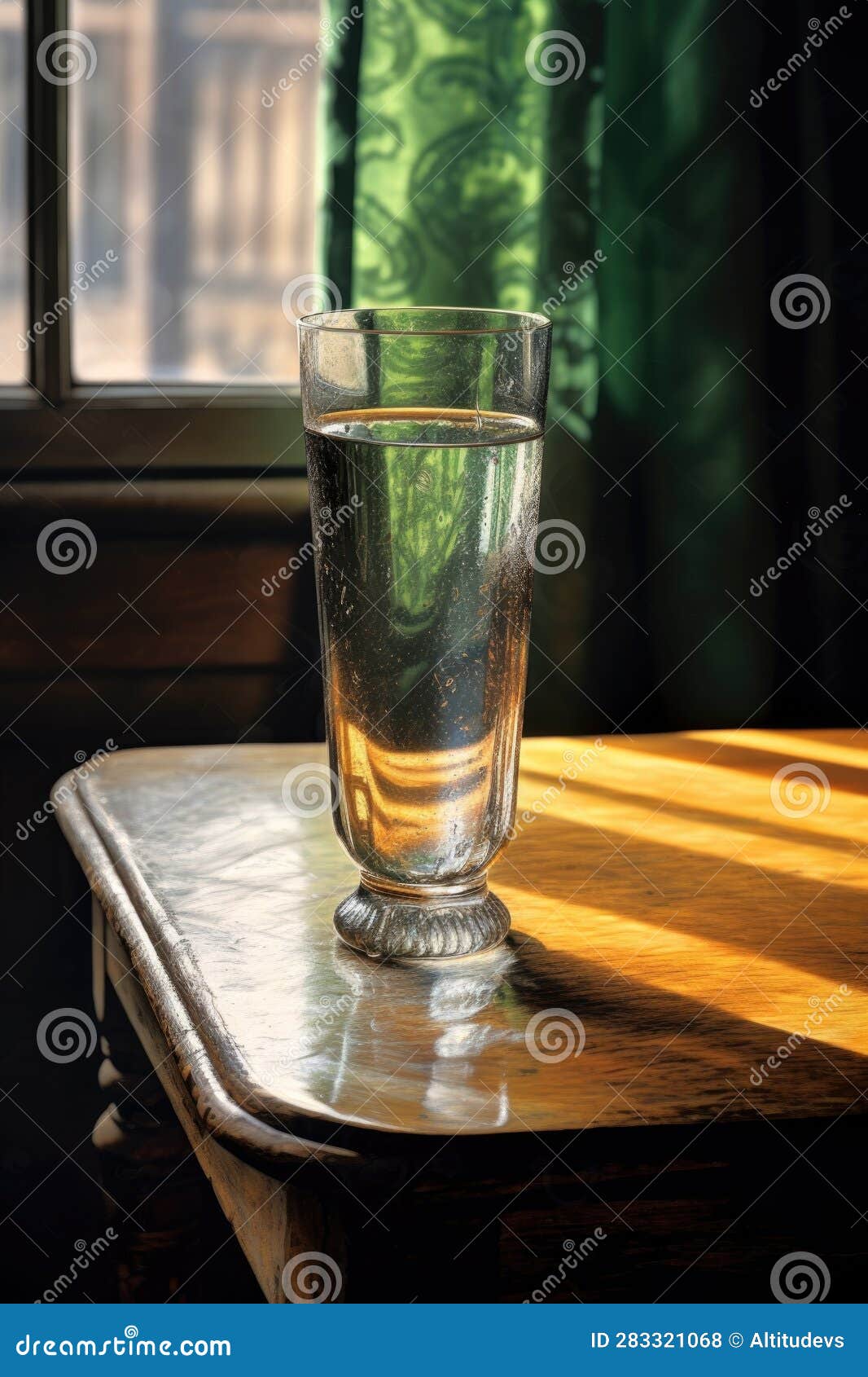 A Glass of Water with Condensation and Light Reflections Stock ...