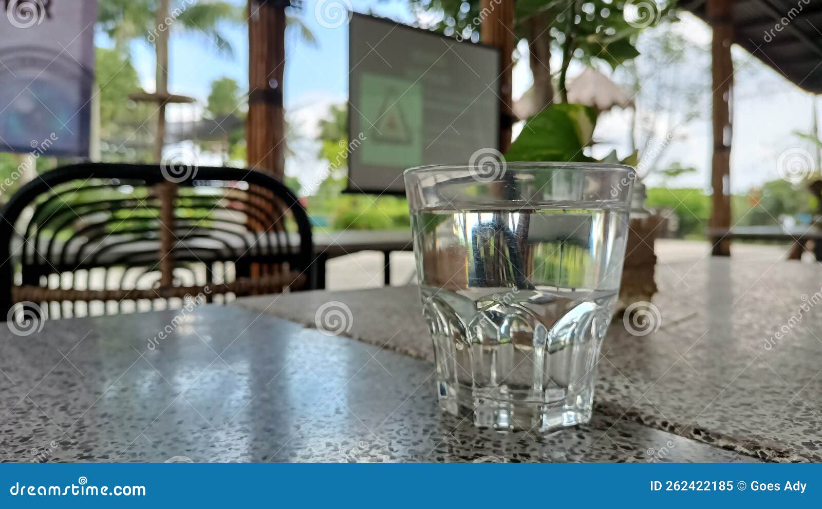 A Glass of Water on the Dining Table Stock Image - Image of lighting ...