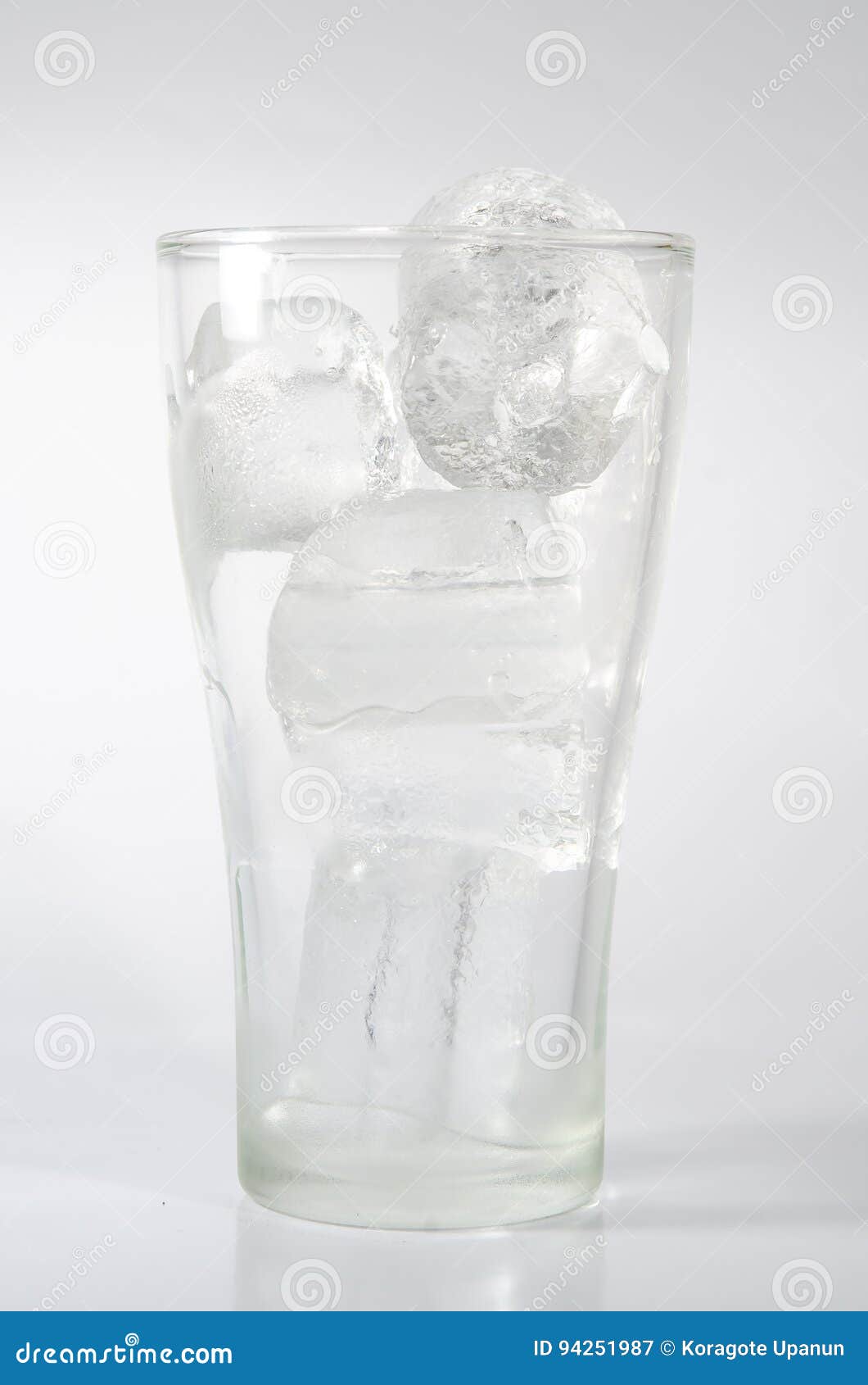 Glass of Water Filled with Ice Cubes Stock Image - Image of filled ...