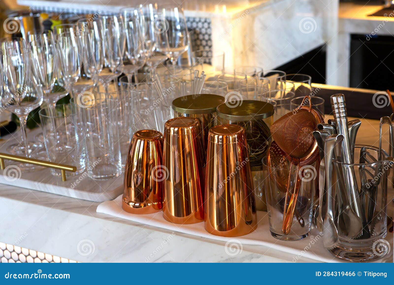 Glass of Water on the Hotel Counter Stock Photo - Image of food, water ...