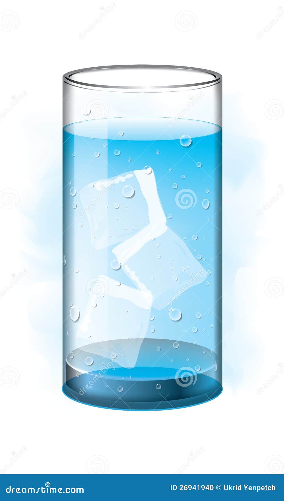Glass of water with ice stock vector. Illustration of transparent ...