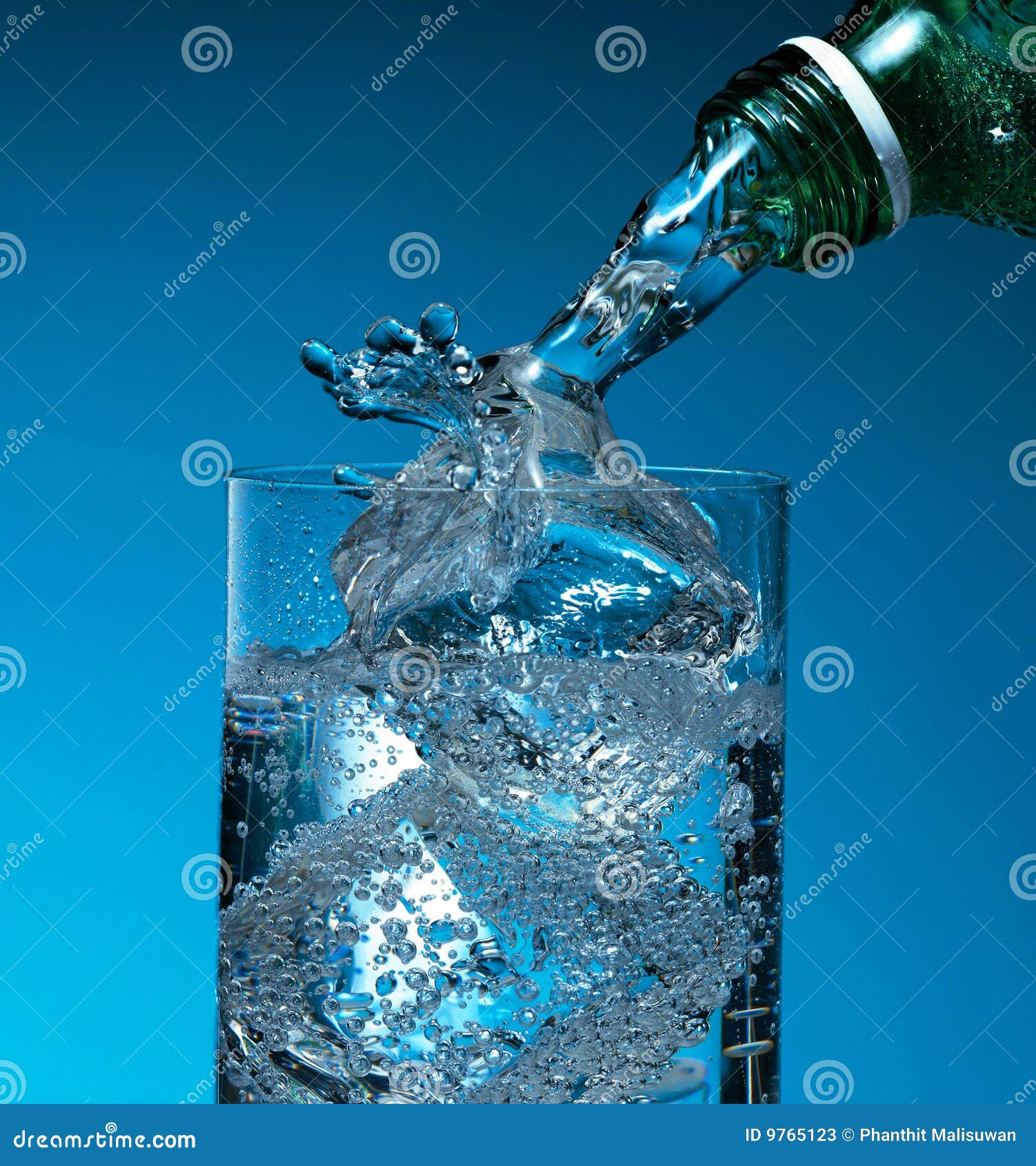 Glass with water and ice stock image. Image of thirst - 9765123