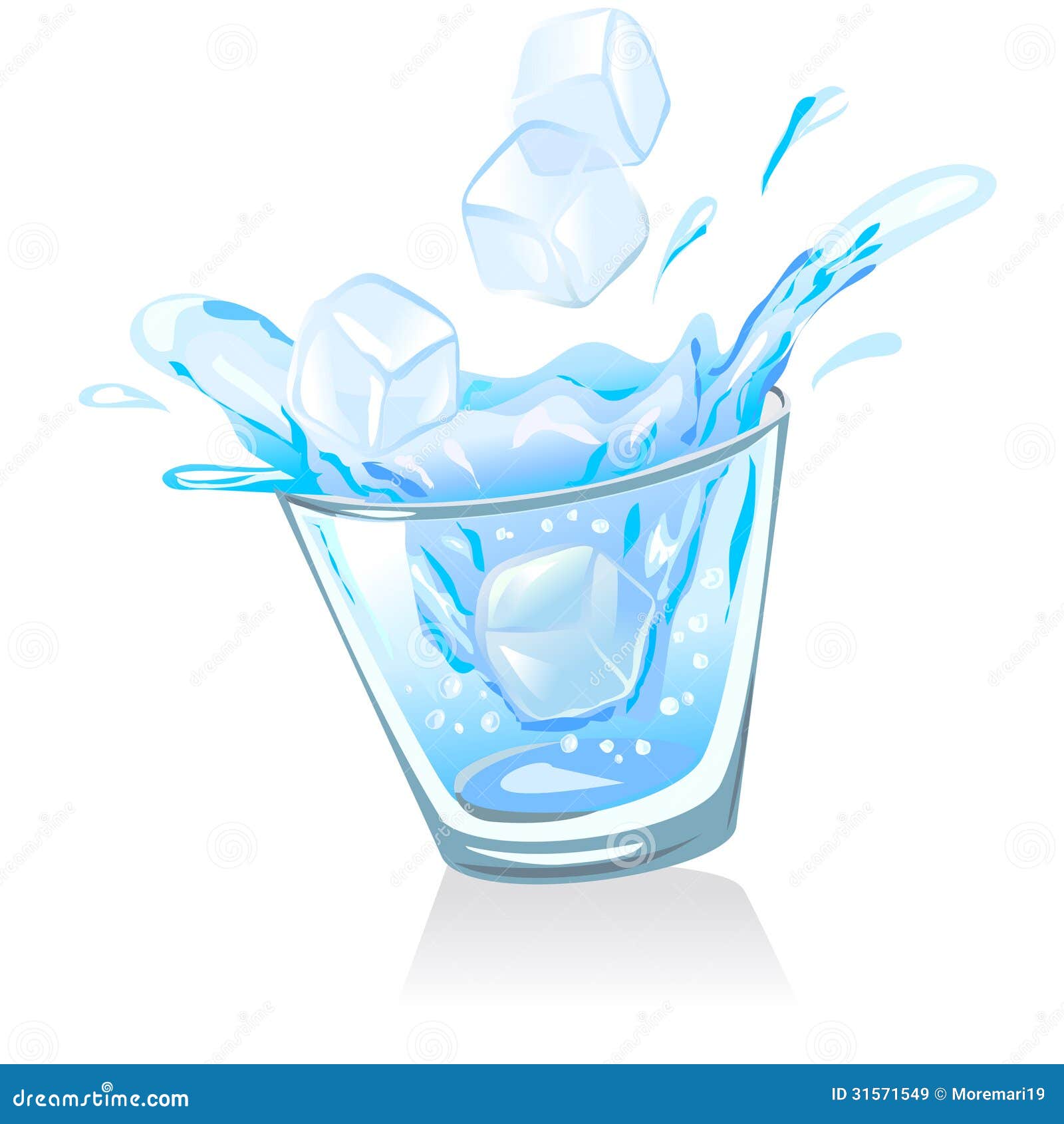 Glass With Water And Ice Cubes Cartoon Vector 31571549