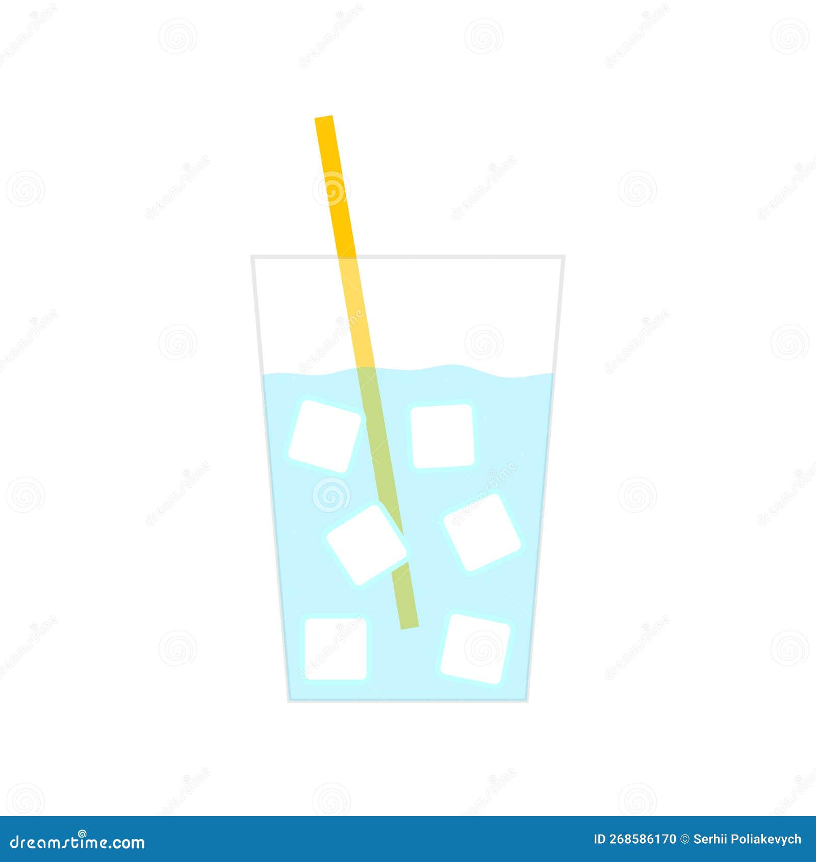 Glass of Water Ice in Flat Style. Vector Illustration Stock Vector ...